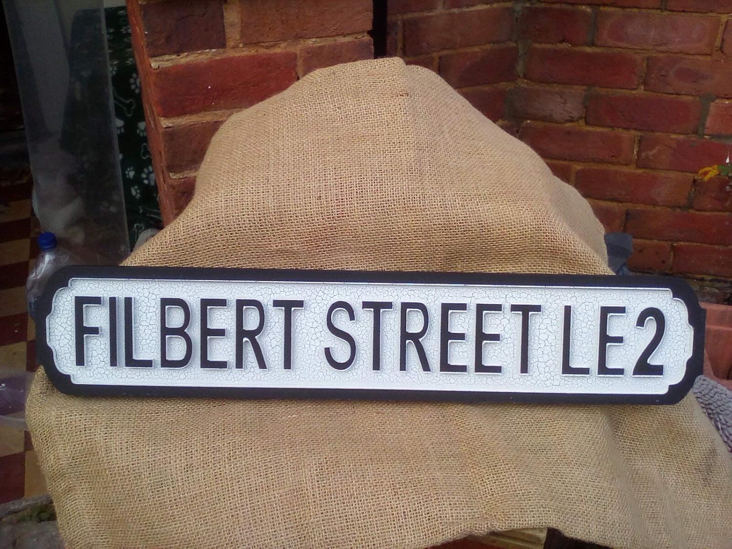 "FILBERT STREET LE2" retro football sign with a crackle finish. Makes a ...