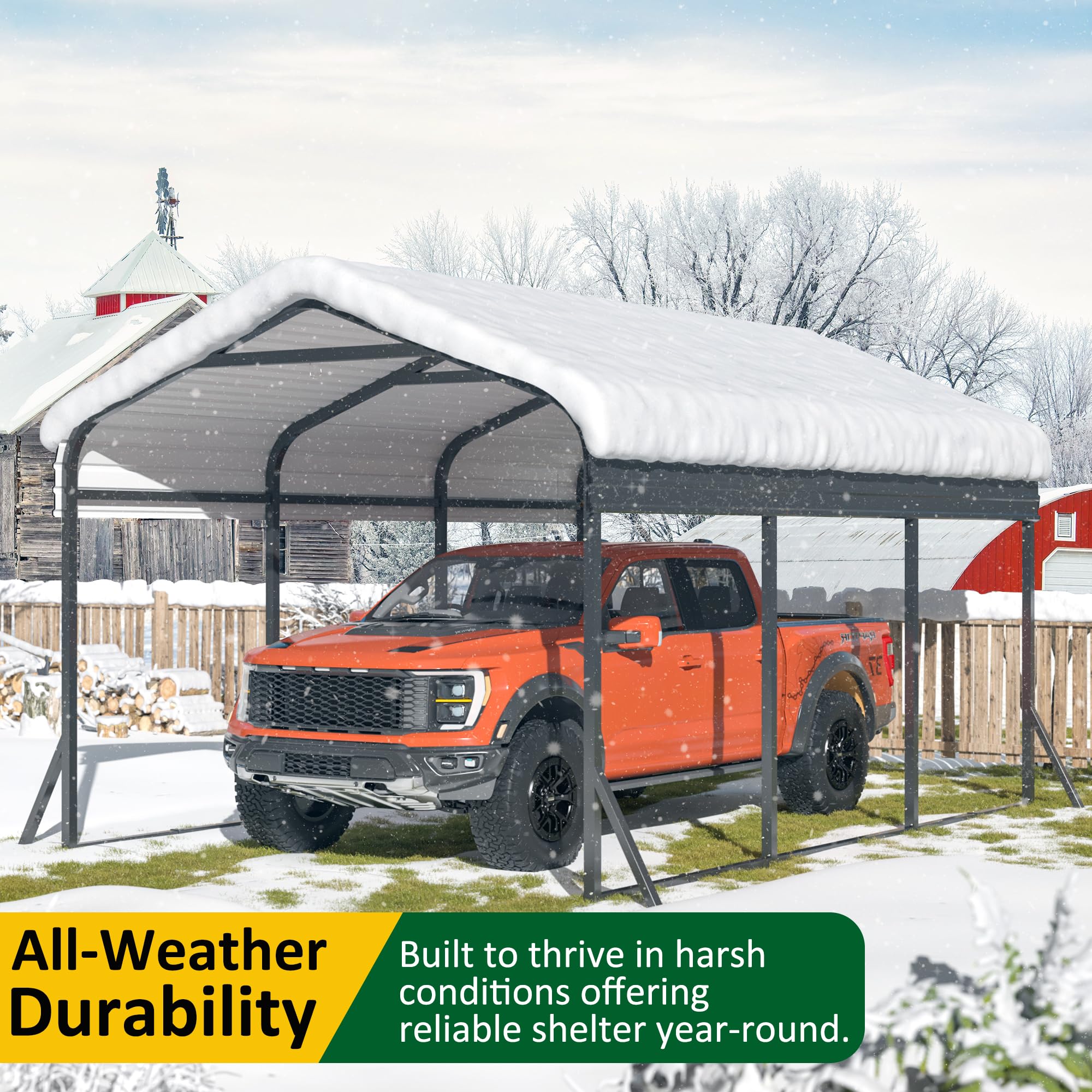 Snapklik.com : VIWAT Carport 10x15 FT, Metal Carport