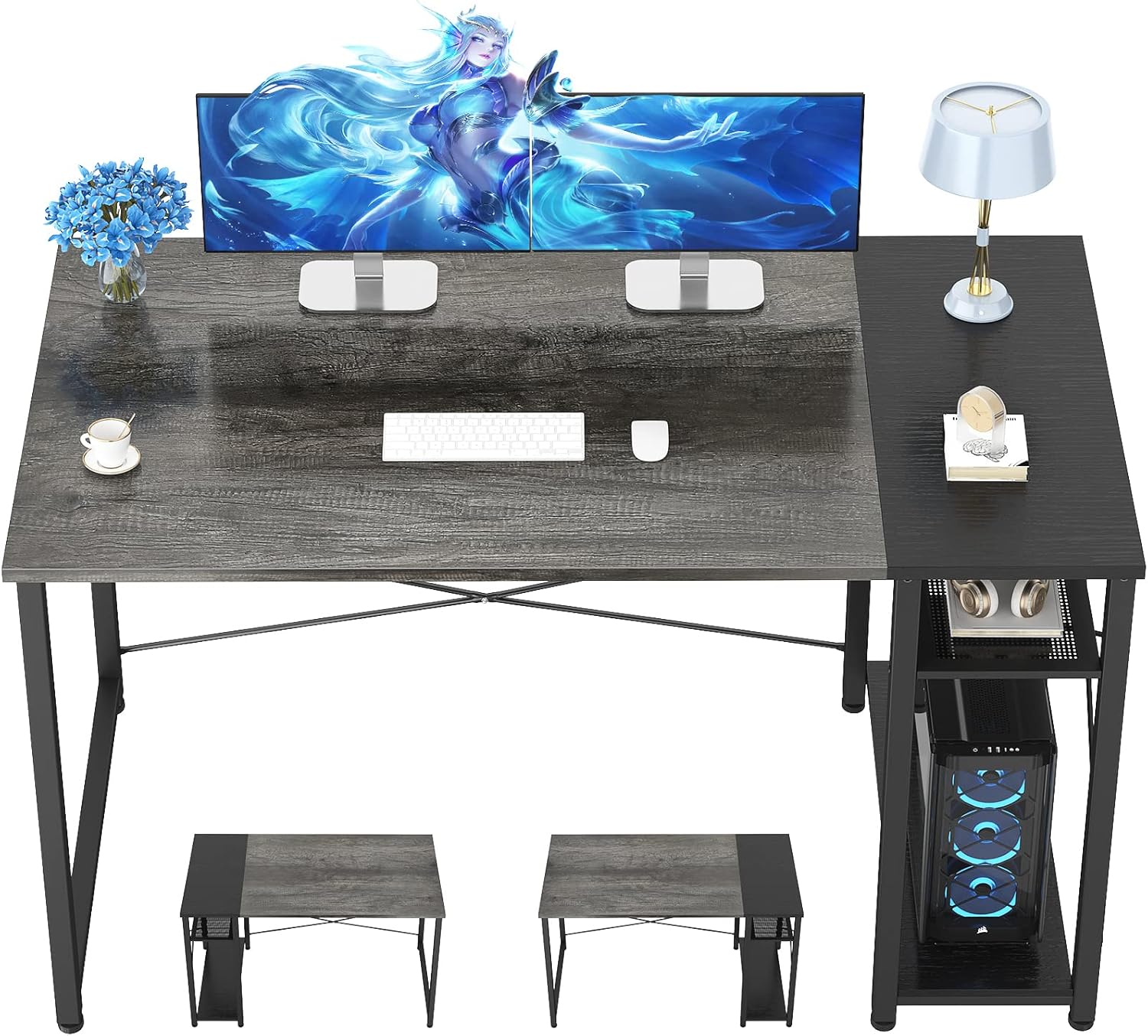 Amazon.com: Ecoprsio Computer Desk, 47 Inch Small Desk for Small Space ...