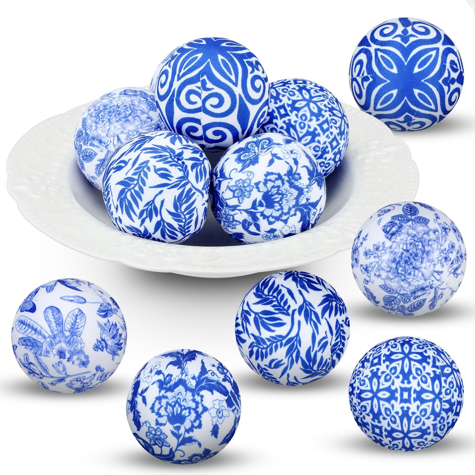 Amazon.com: BBTO 8 Pcs Christmas Chinoiserie Porcelain Balls Decorative ...