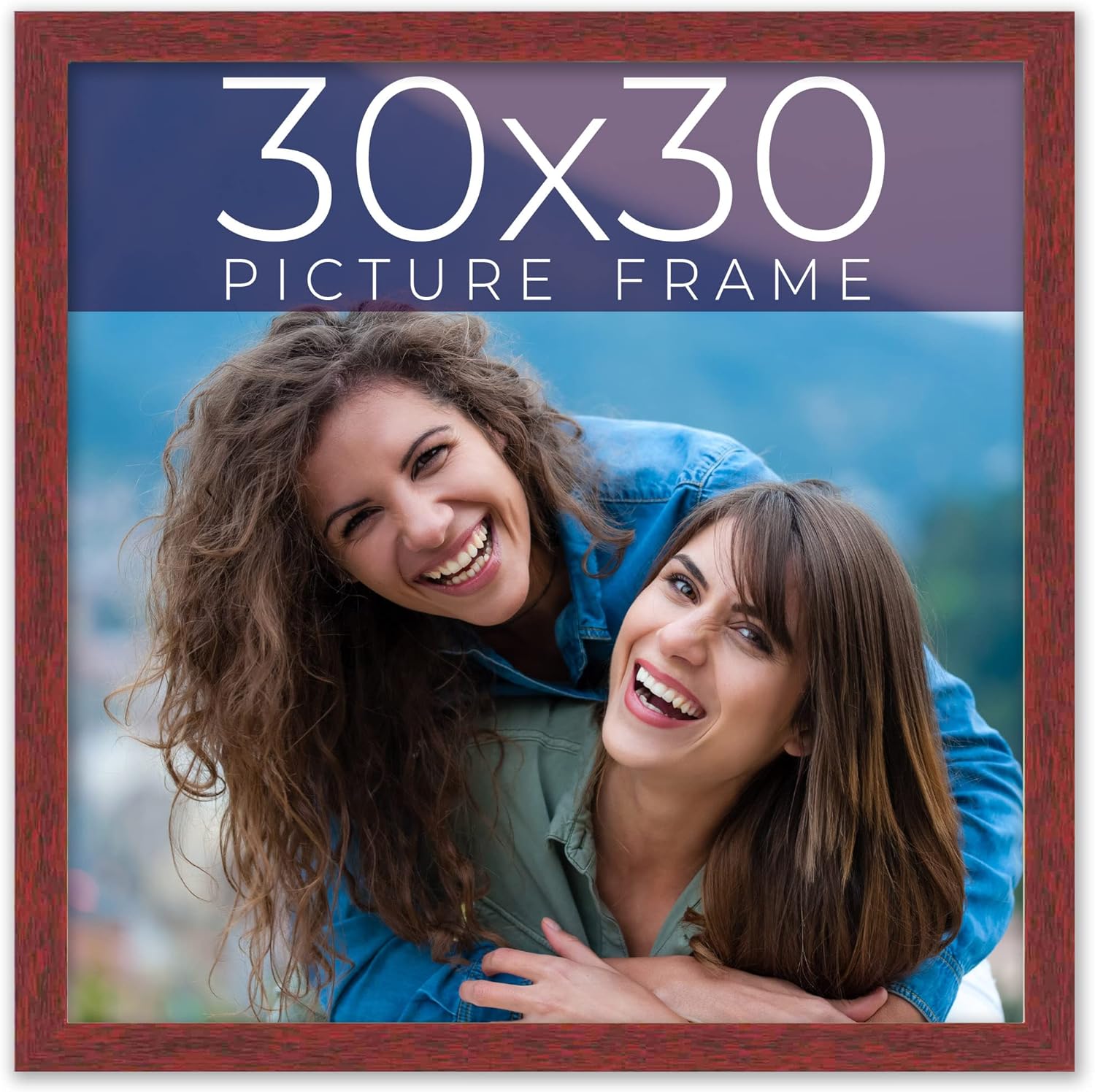 Amazon.com: 30x30 Frame Brown Solid Wood Picture Frame Width 0.75 ...