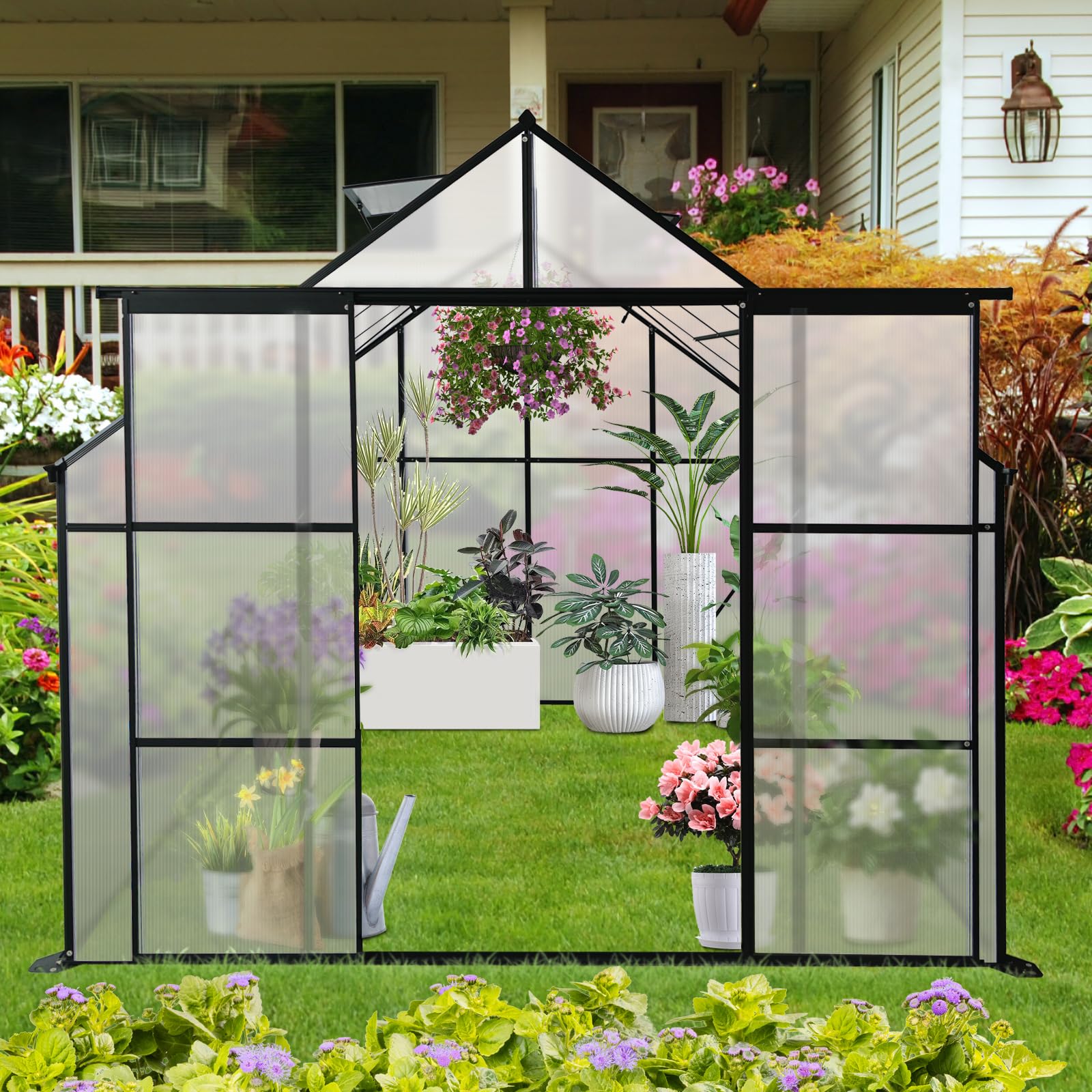 Amazon.com : Ball & Cast 8X6 FT Greenhouse for Outdoors,Double Sliding ...