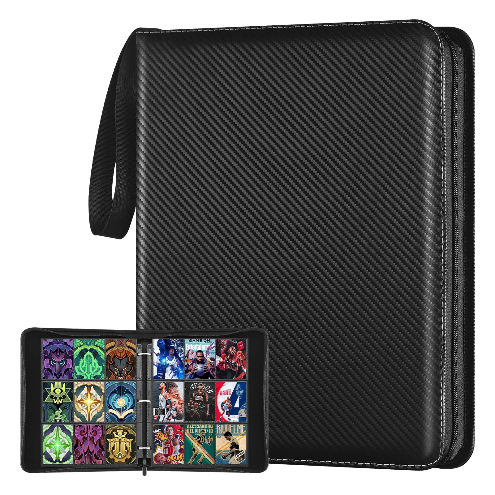 Amazon.com: 9 Pocket Card Binder, 900 Double Sided Pockets, PU ...