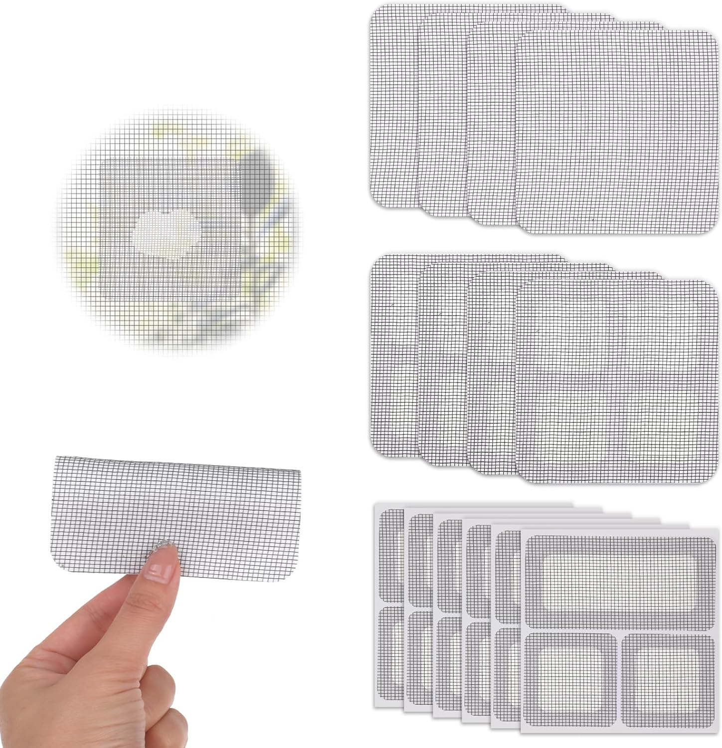Amazon.com: 14 Sheets Window Screen Repair Kit,3 Sizes Strong Adhesive ...
