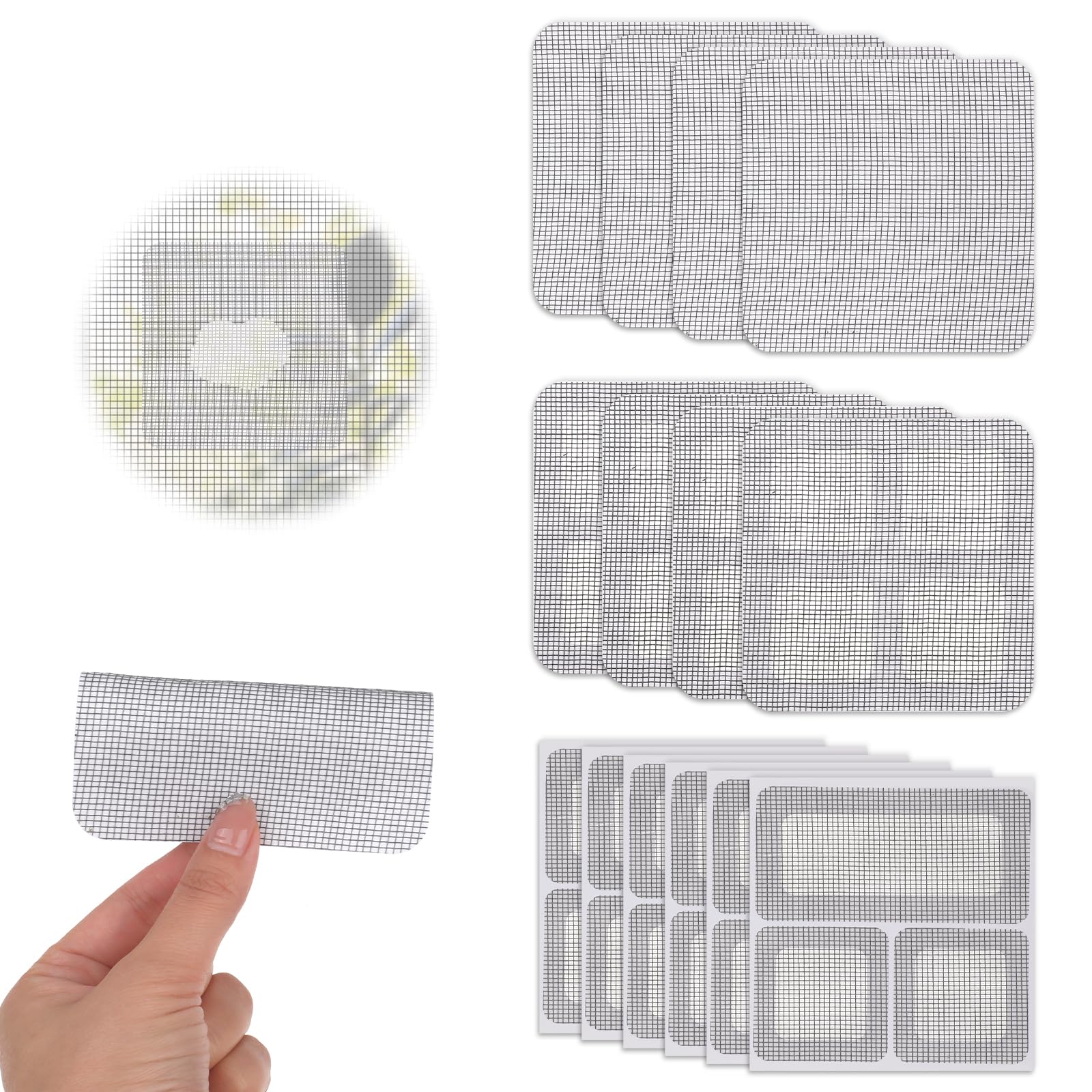 Amazon.com: 14 Sheets Window Screen Repair Kit,3 Sizes Strong Adhesive ...