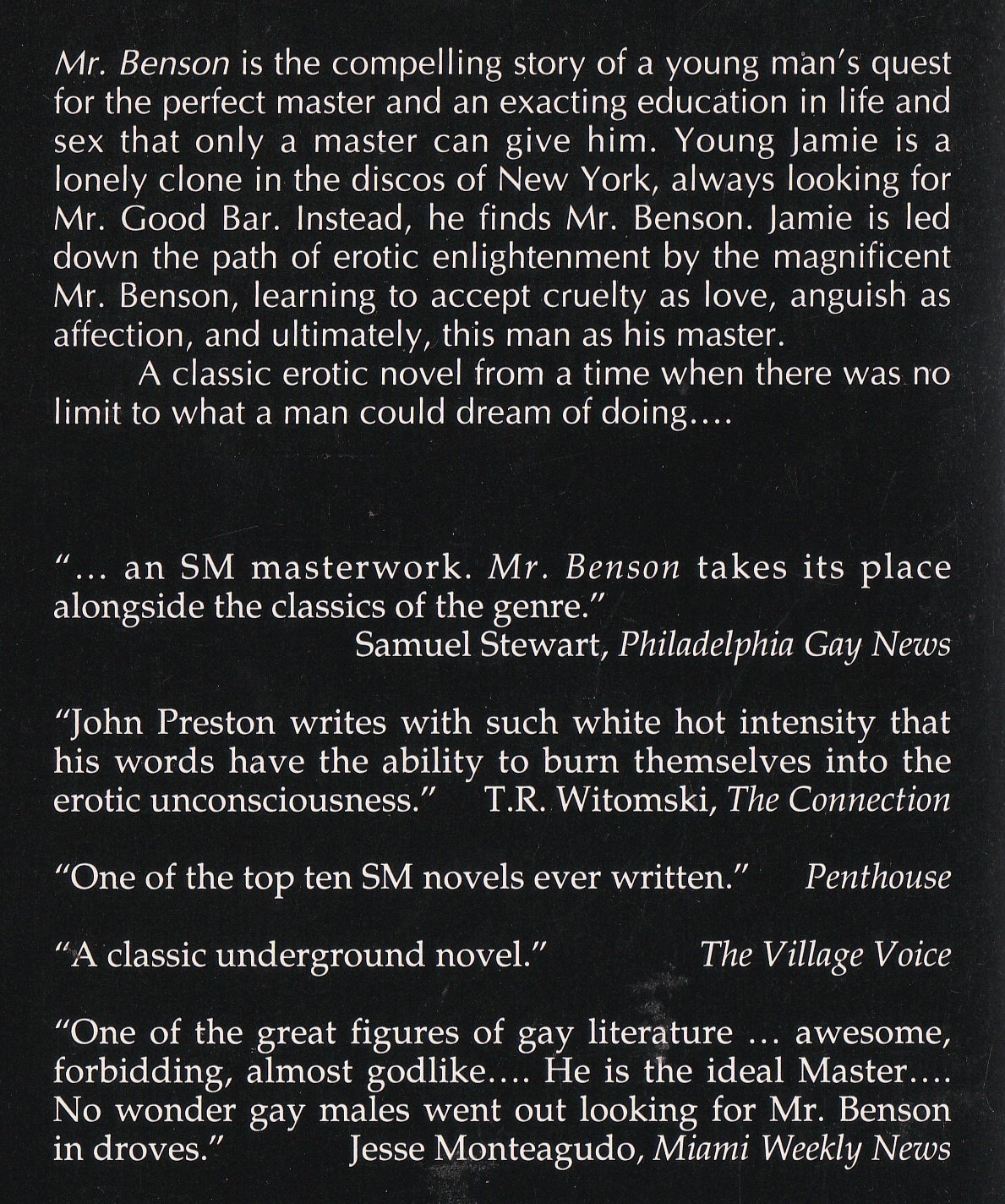Mr. Benson: John Preston: 9781563330414: Amazon.com: Books
