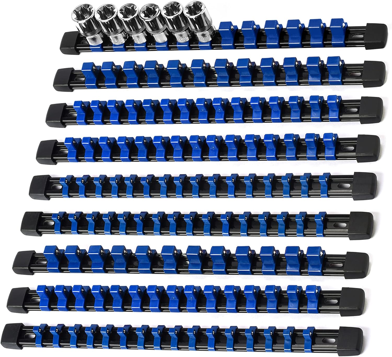 Reniteco Blue Socket Organizer Tray - 9 Pieces Heavy Duty ABS Tool Tray ...
