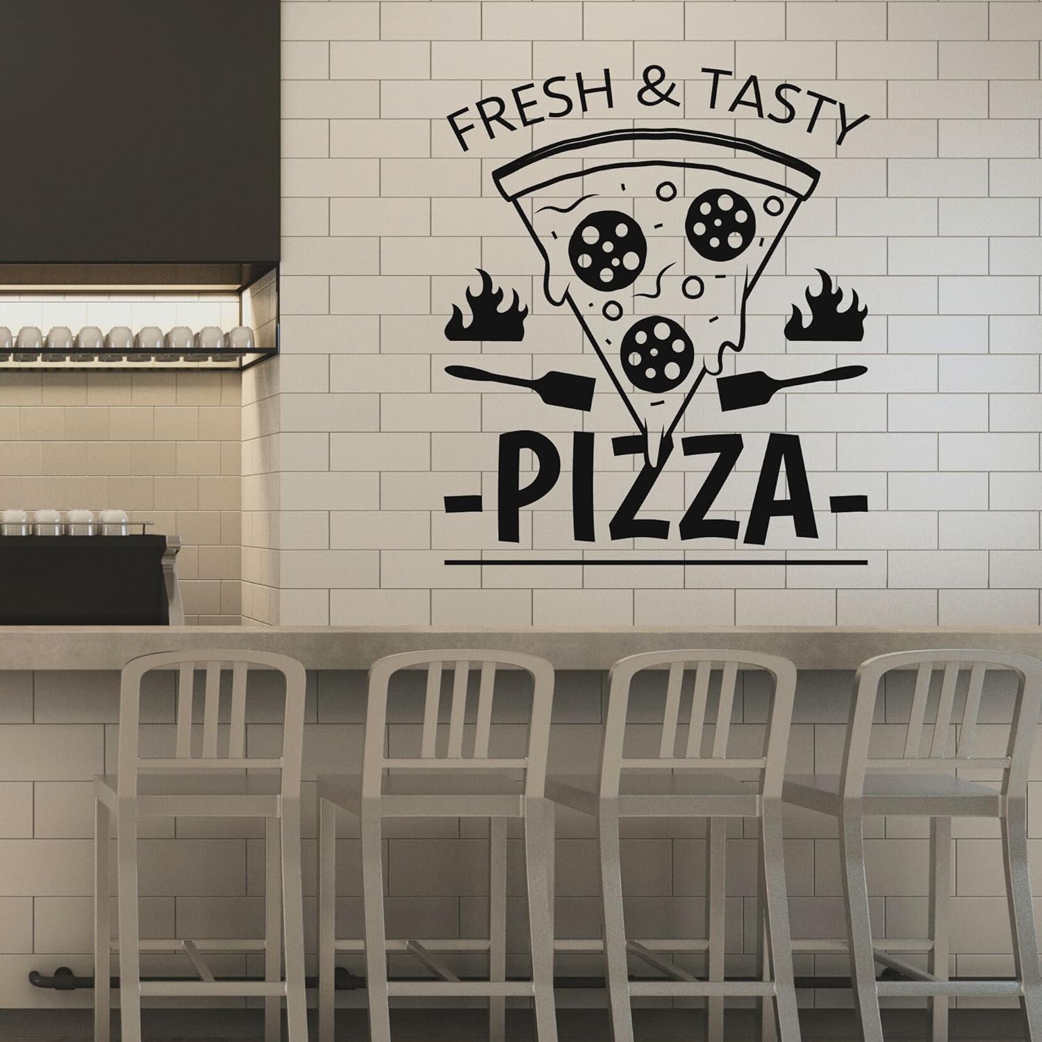 Amazon.com: Pizza Vinyl Wall Decal Fresh Tasty Hot Piece Pizzeria ...
