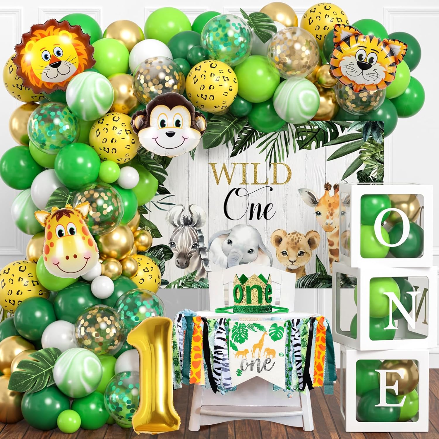 Amazon.com: SNLN Wild One Birthday Decorations for Boys 1st Birthday ...