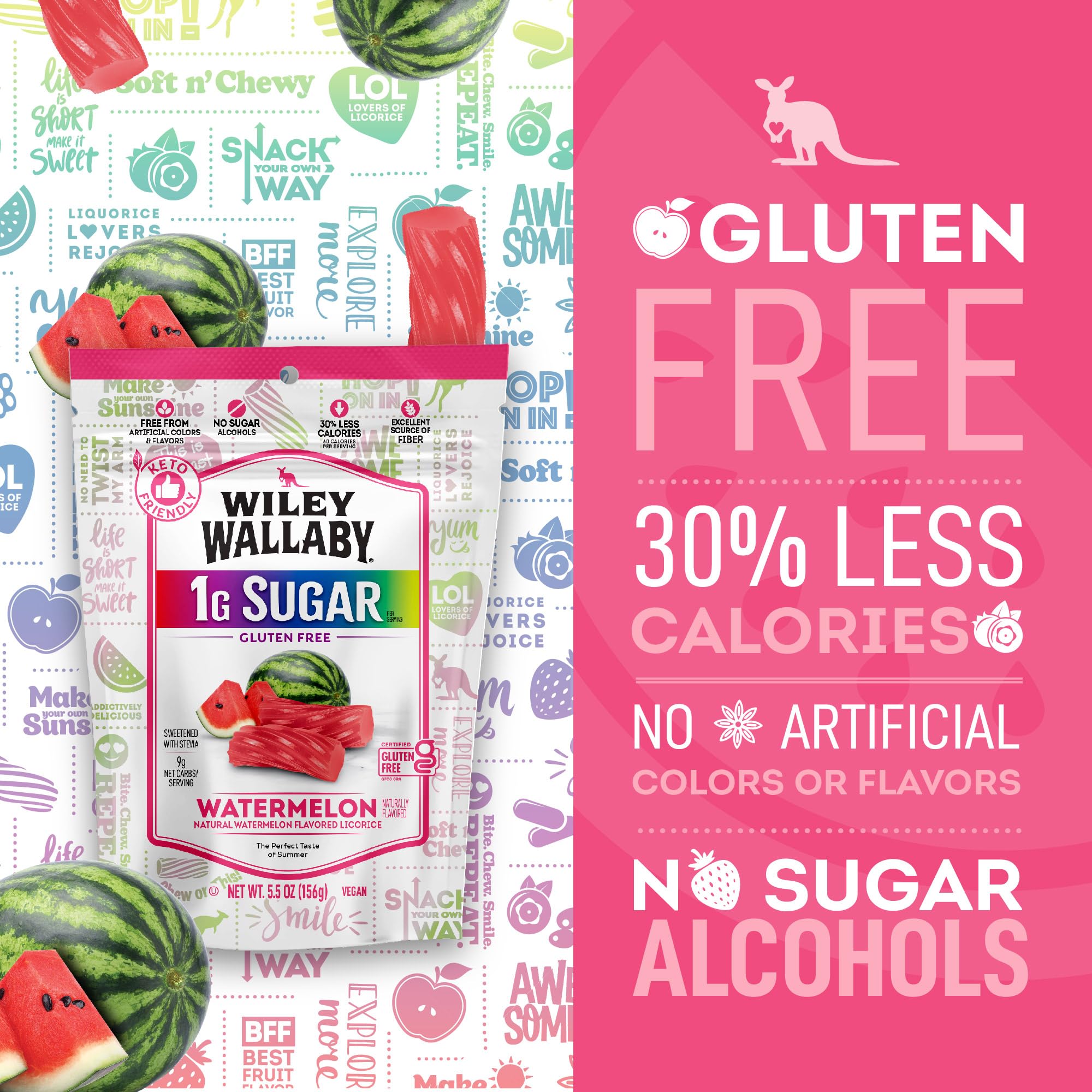 Snapklik.com : Wiley Wallaby Low Sugar Gluten Free Licorice Soft Chewy ...