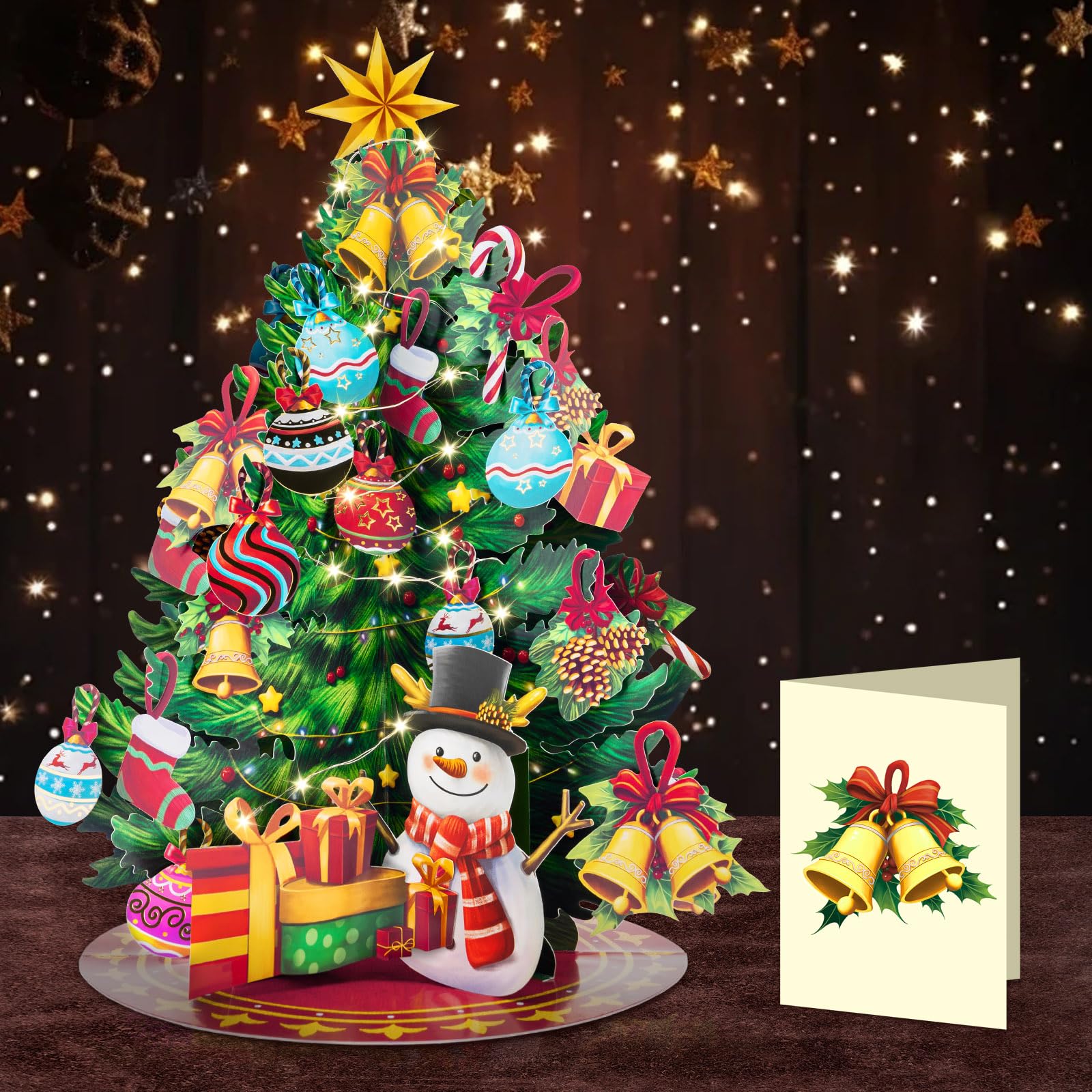 Amazon.com: Airpark Pop Up Christmas Tree, Pre-Lit Foldable Paper Xmas ...