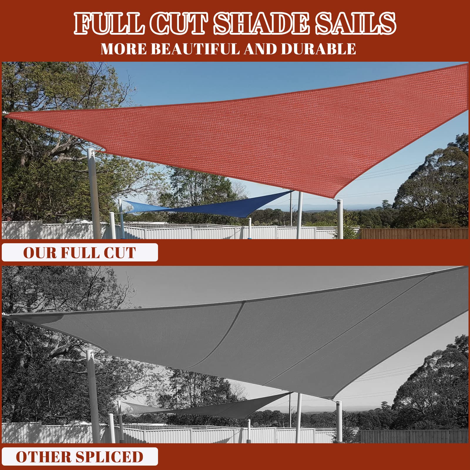 Snapklik.com : Cool Area Sun Shade Sail 8x12FT Rectangle Shade Canopy ...