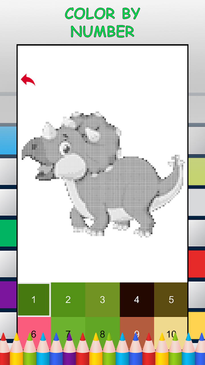 Dinosaurs Color by Number - FREE Pixel Art Game - Coloring Book Pages ...