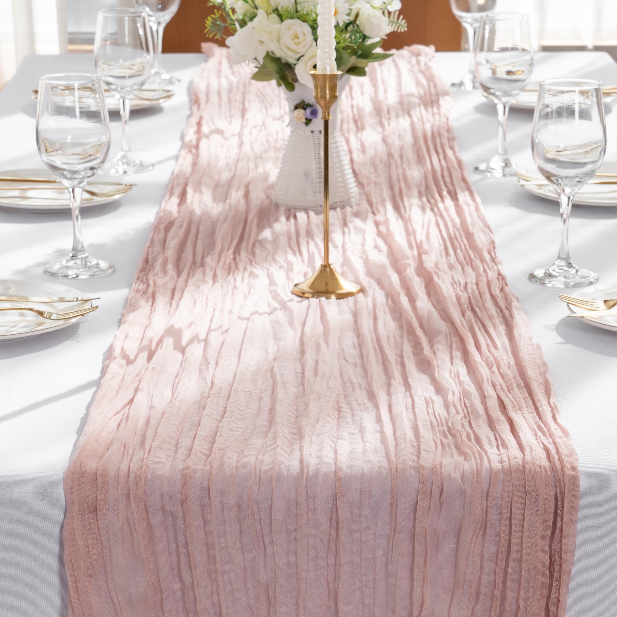 Amazon.com: LilyDove Cheesecloth Table Runner, 10ft Long Elegant & Soft ...