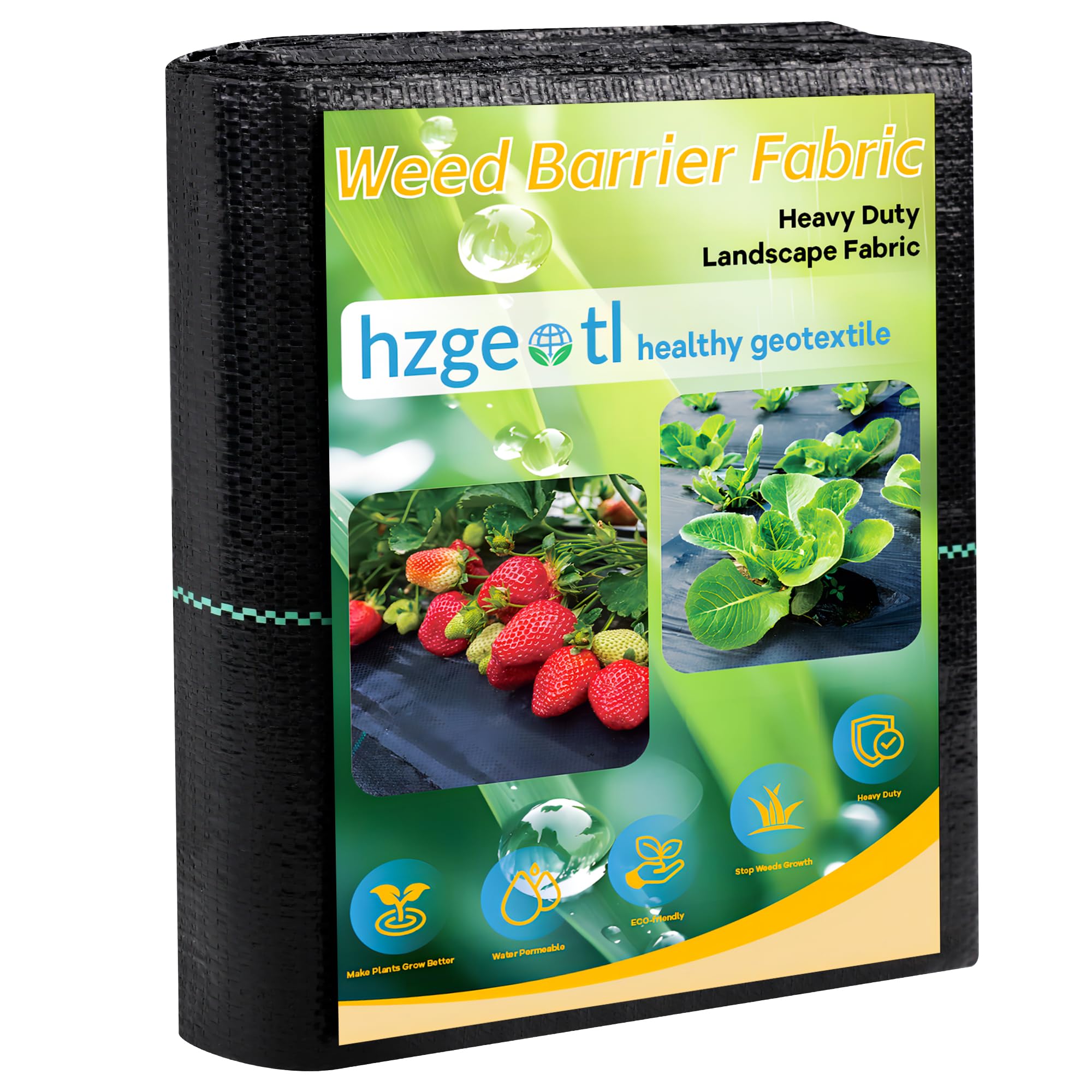 Amazon.com : hzgeotl Weed Barrier Landscape Fabric| Heavy Duty 3.2OZ ...