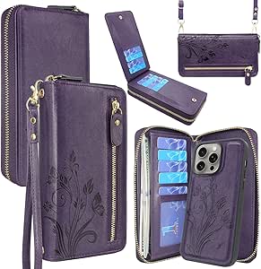 Amazon.com: Lacass Case Wallet Compatible with iPhone 15 Pro Max 6.7 inch 2023, Crossbody Dual ...
