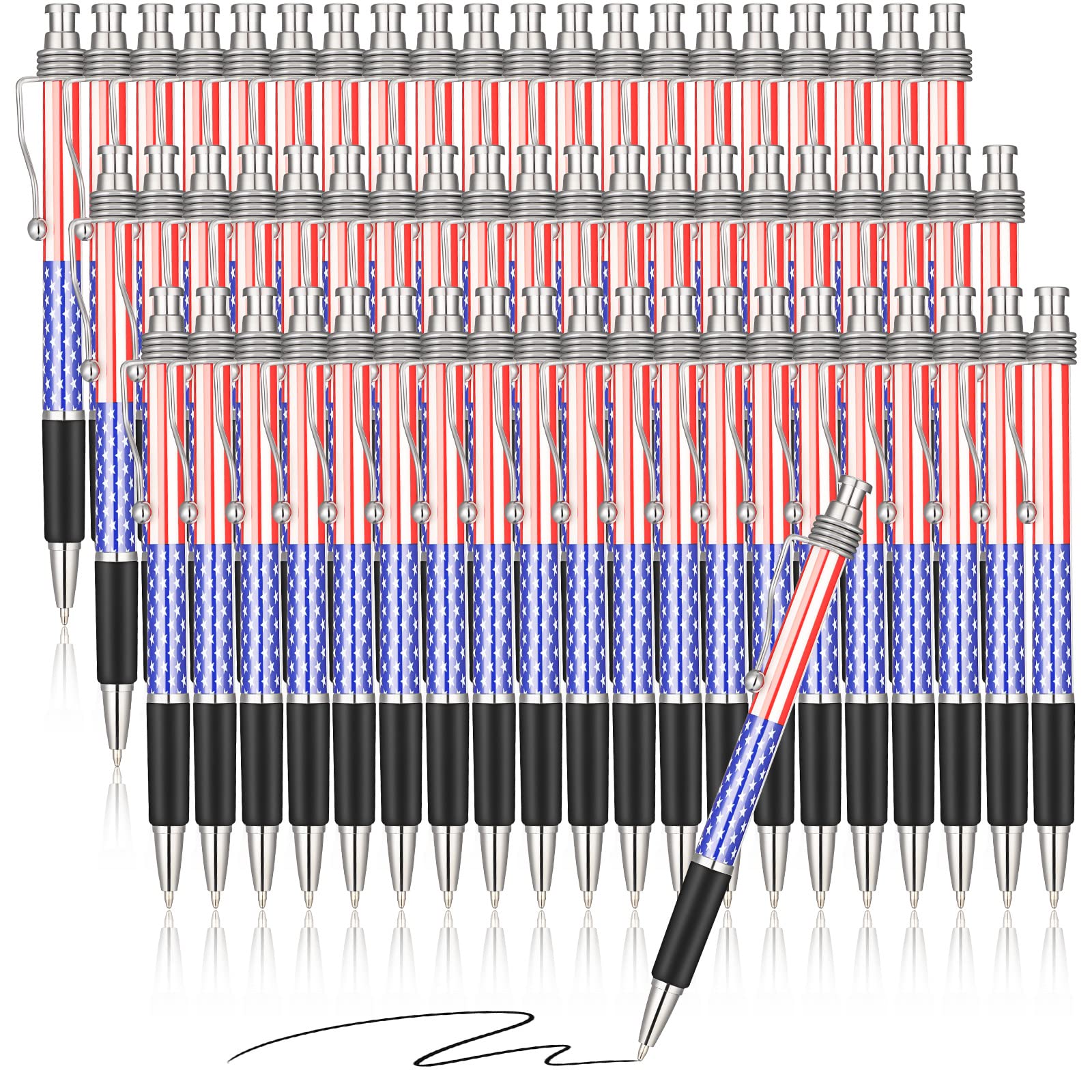 Amazon.com : Tenare 128 Pcs American Flag Ballpoint Pen Patriotic Pens ...