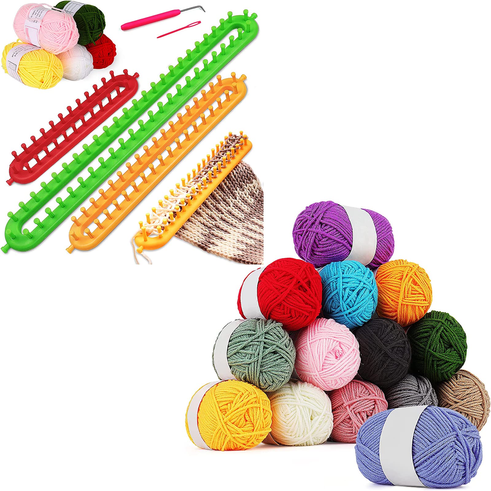 Amazon.com: Coopay Knitting Loom Long Knitting Loom Kit, 3 Different ...