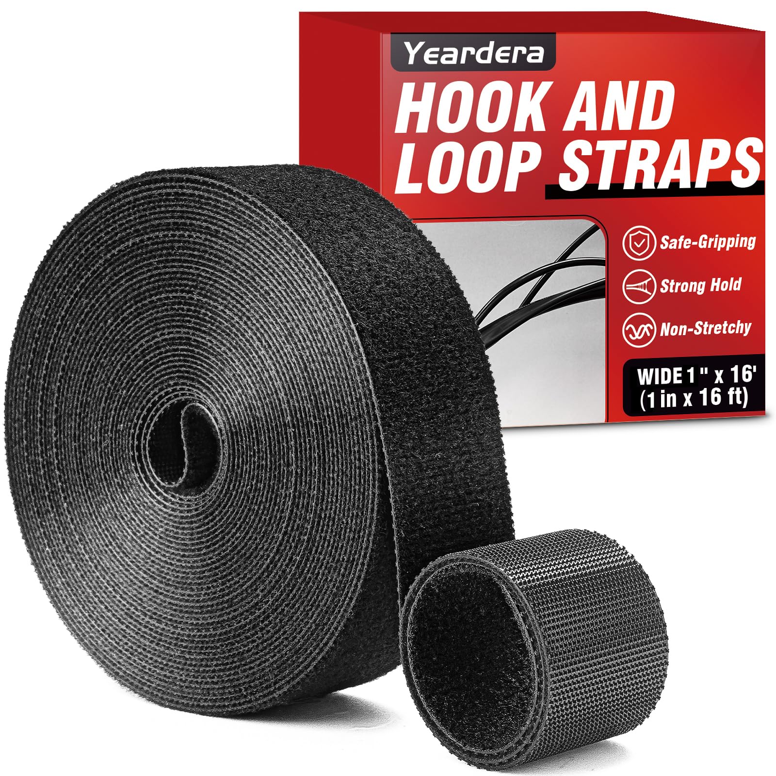 Amazon.com: Yeardera Double-Sided Hook and Loop Tape, Self-Gripping ...