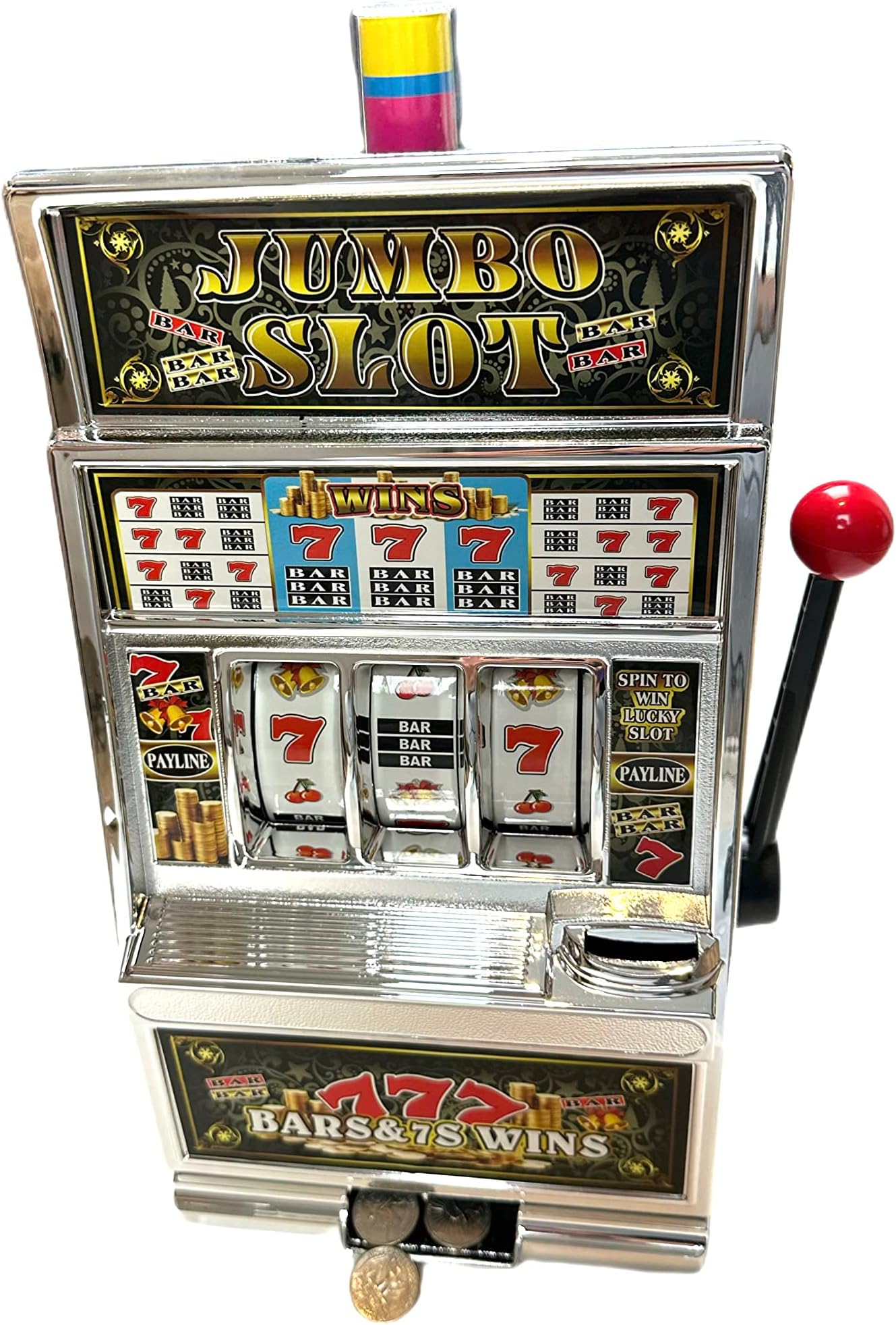Amazon.com: PowerTRC Jumbo Slot Machine Coin Bank | Casino Toy Slots ...
