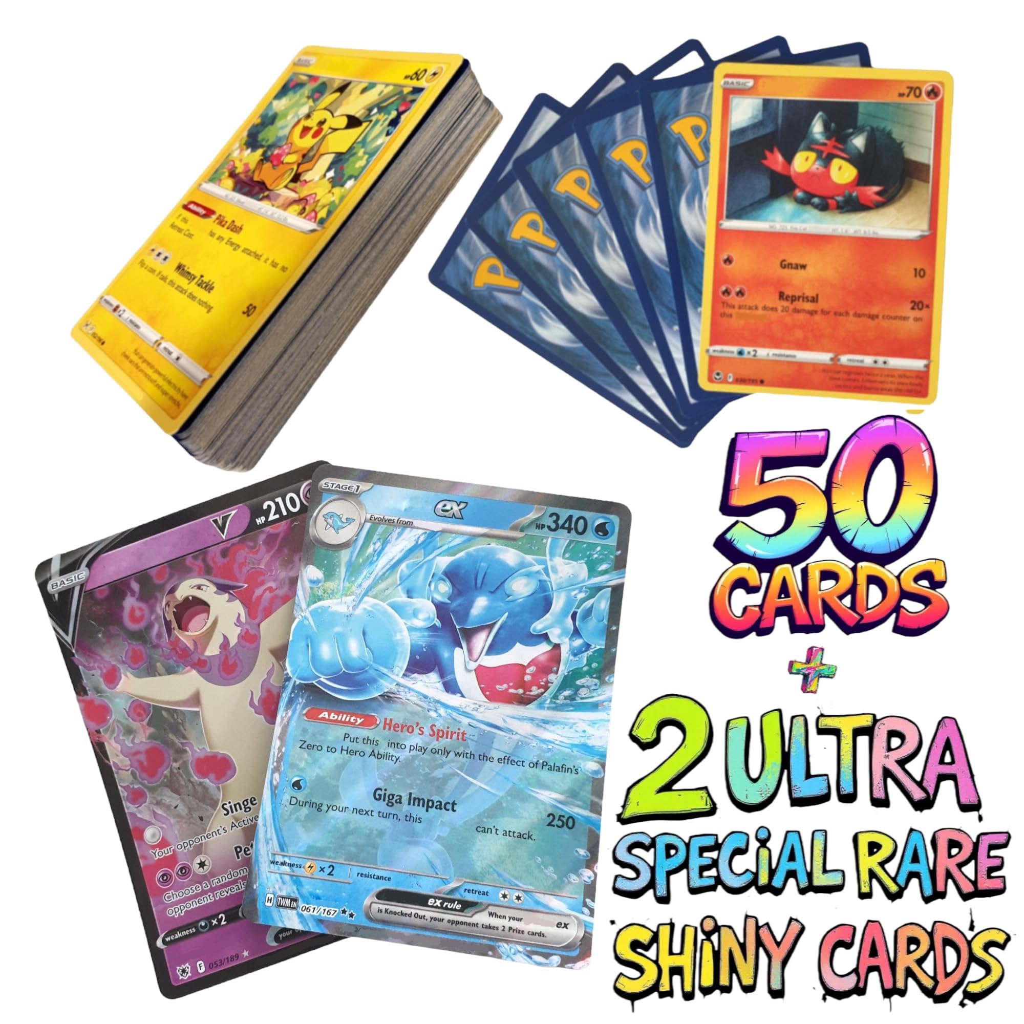 Card Cloud - 50 Card TCG Bundle includes Shiny Cards + 2 additional ...