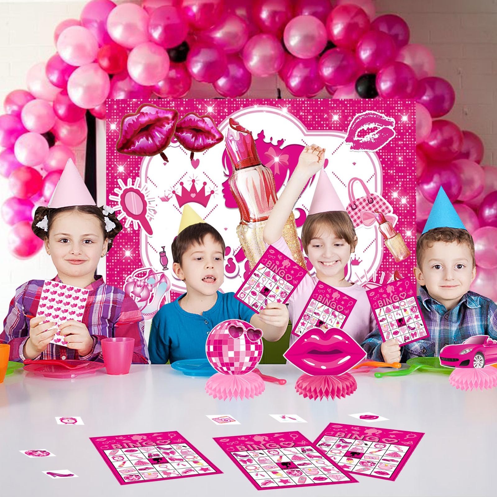Snapklik.com : Pink Party Bingo Games Hot Pink Birthday Party Games For ...