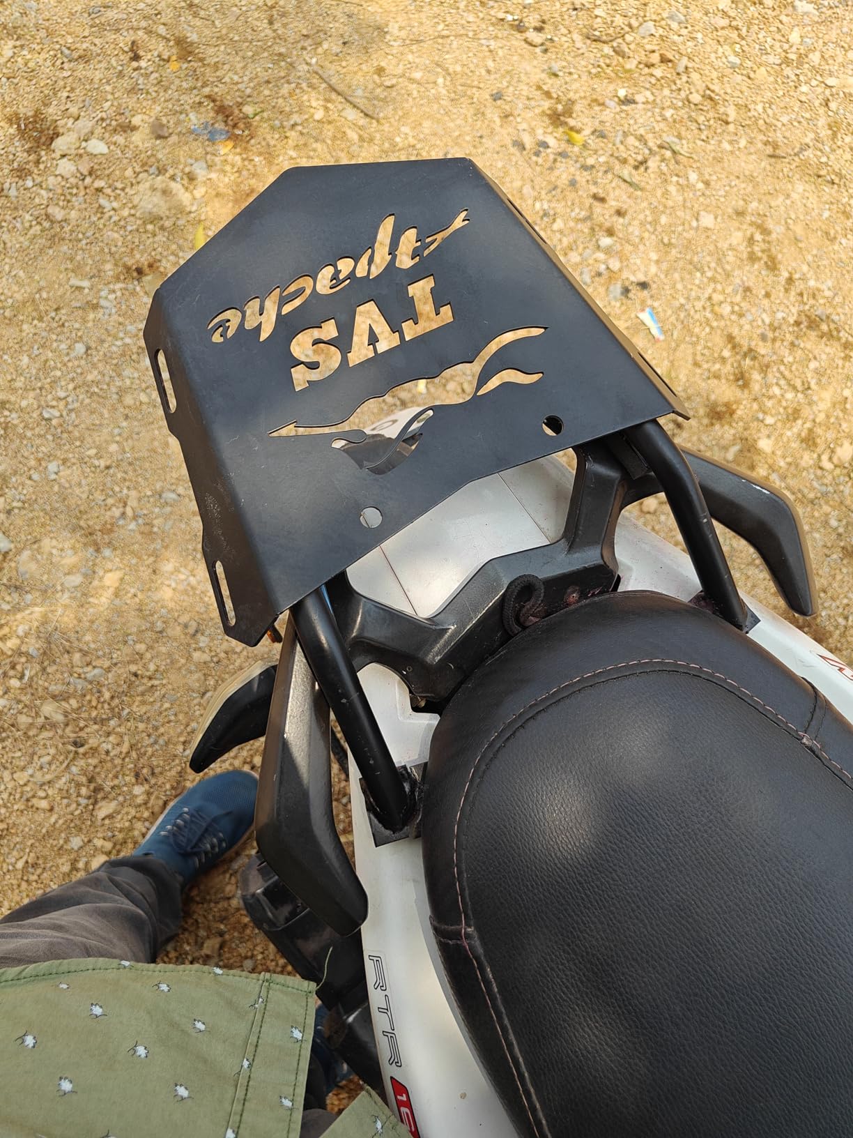 B.K ACCESSORIES TVS Apache Back Rack Metal Seat Extender Trail ...