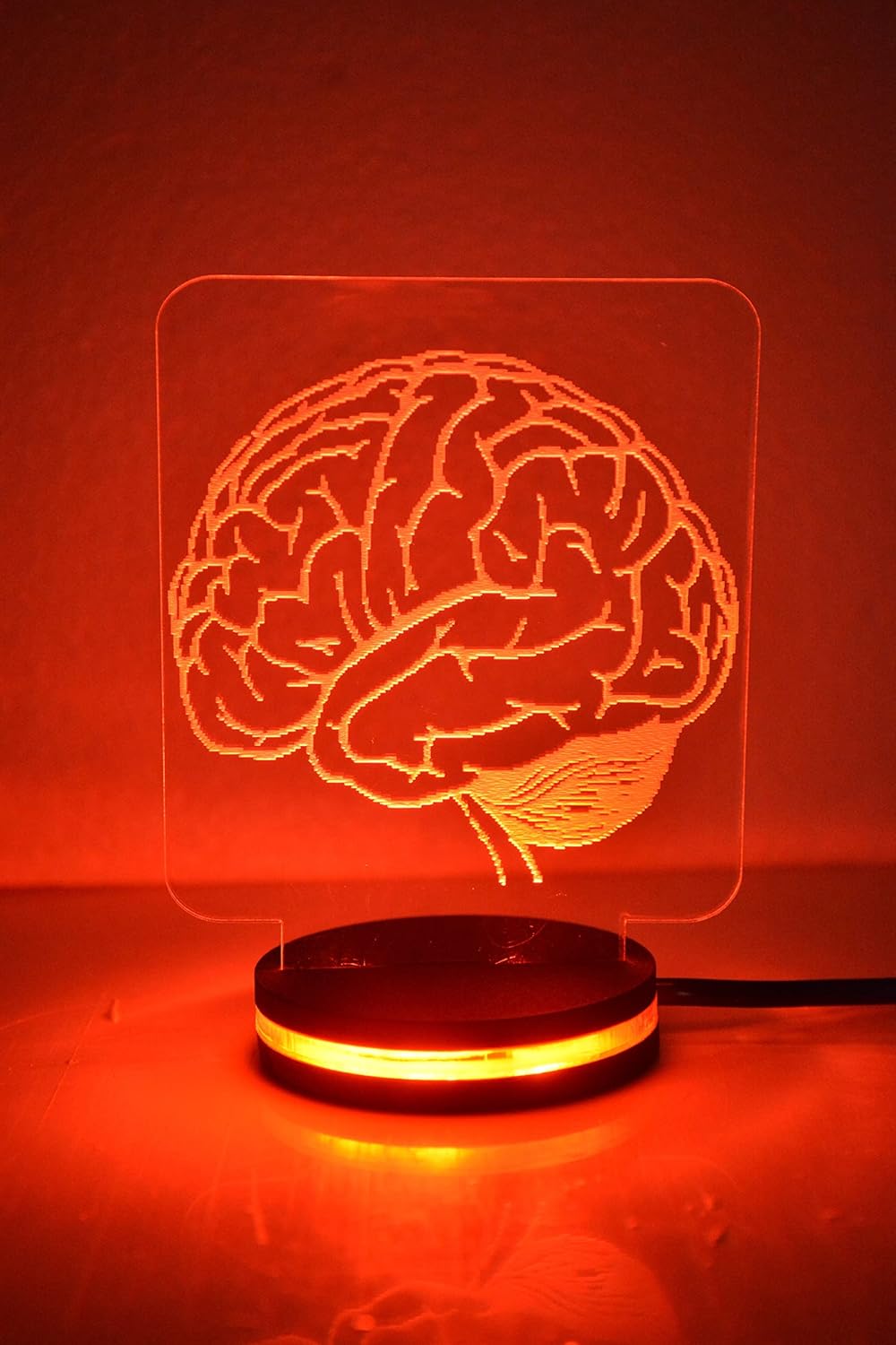 Buy HM Brain Image Looking LED Night LEMP 3D Optical Illusion Acrylic ...