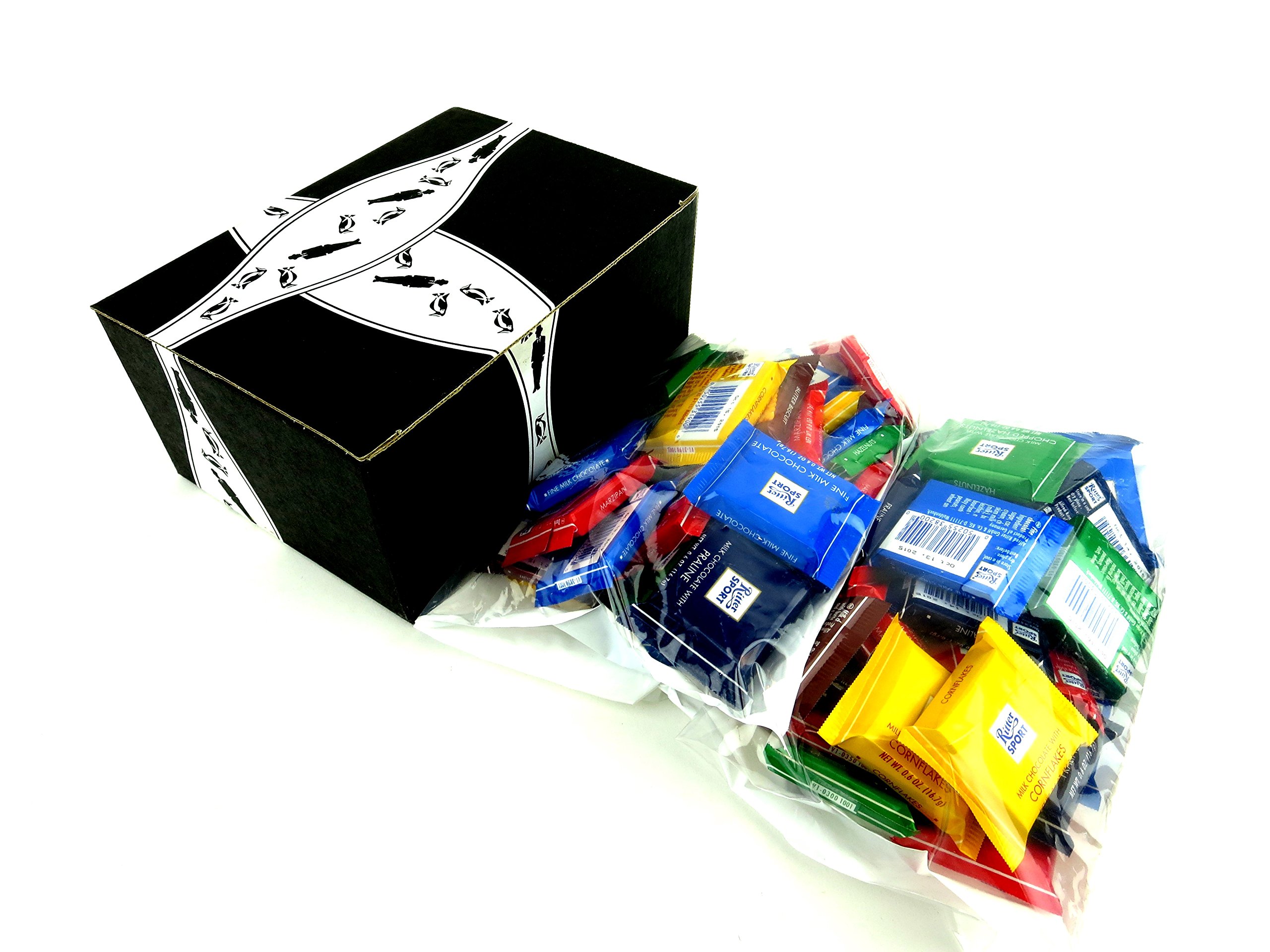 Ritter Sport Mini Chocolate Squares, 2 lbs in a BlackTie Box- Buy ...
