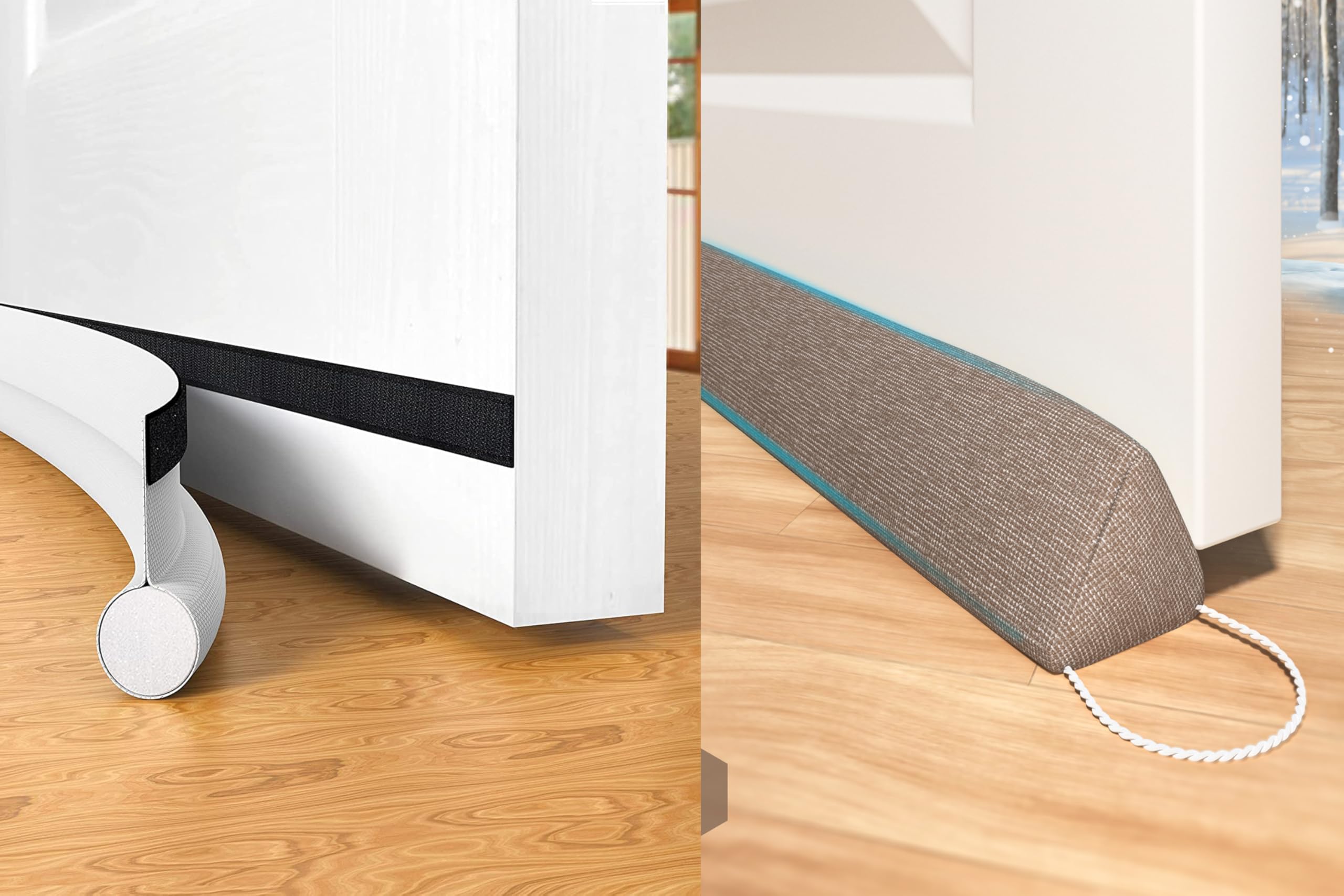 Amazon.com: One Side Door Draft Stopper 37" & Triangle Weighted Draft ...