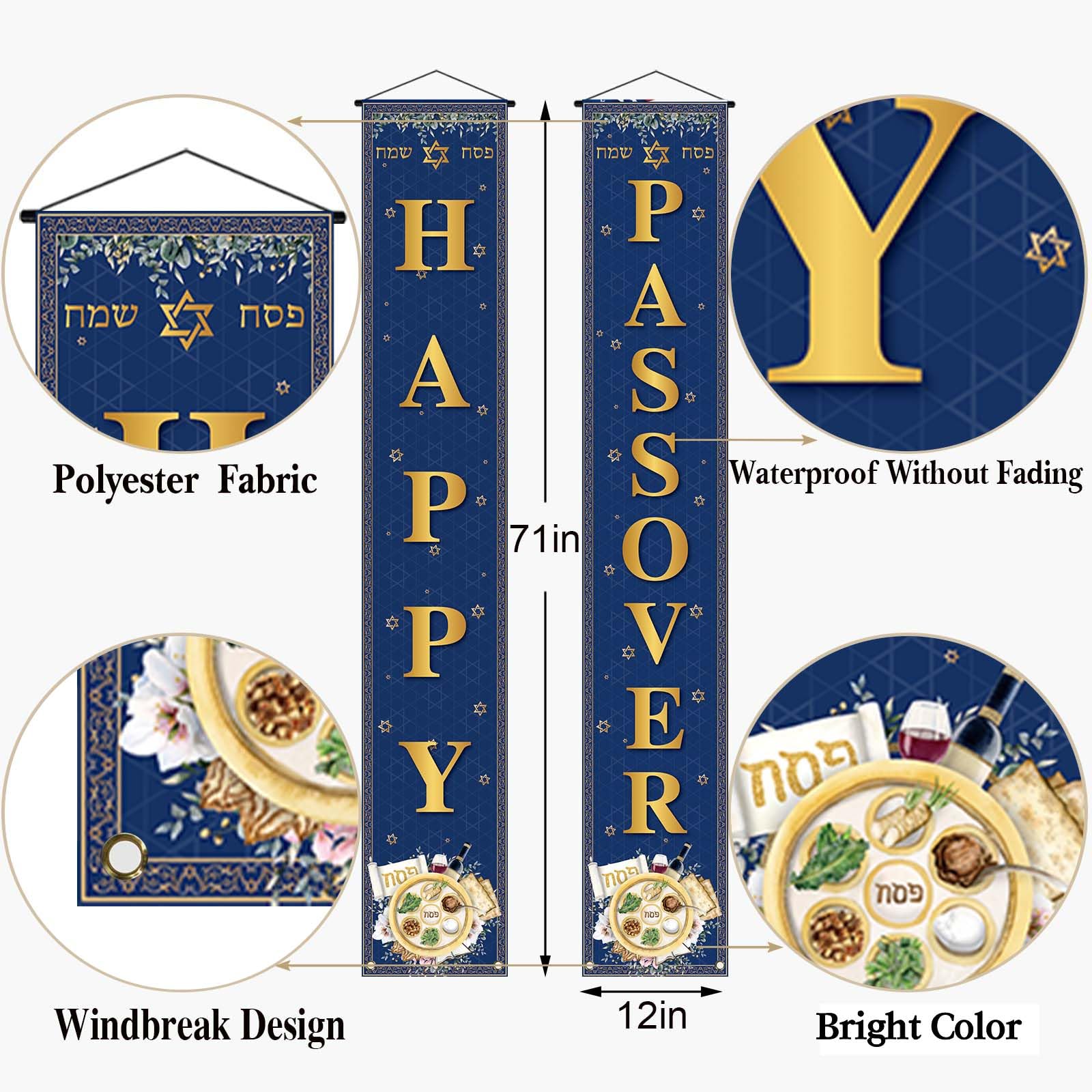 Snapklik.com : Blue Passover Decorations Outdoor Happy Passover Welcome ...