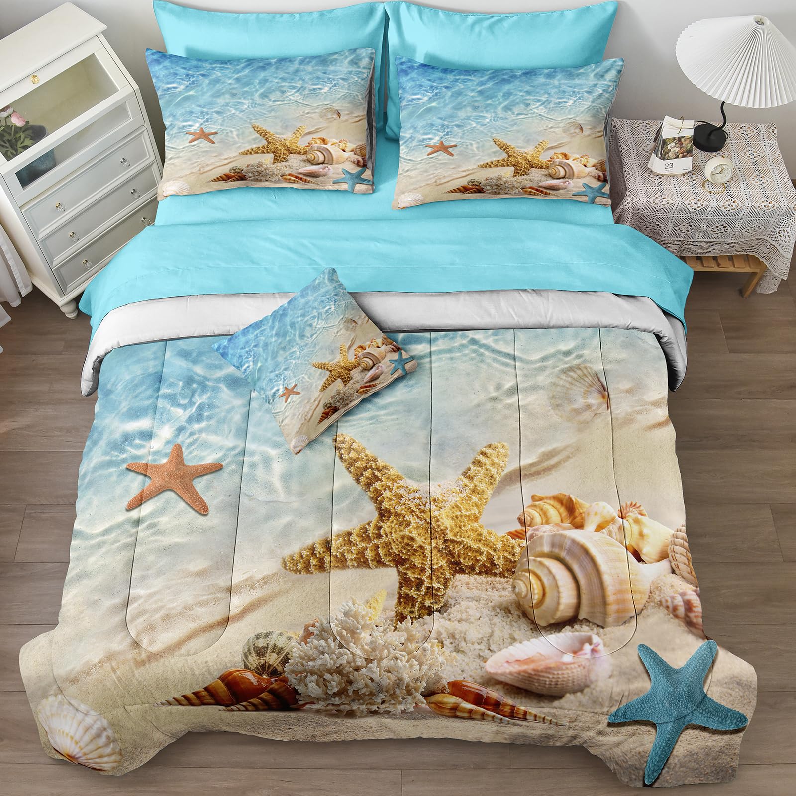 Amazon.com: Bedbay Beach Comforter Sets Queen Size 8 Pieces Beachy ...