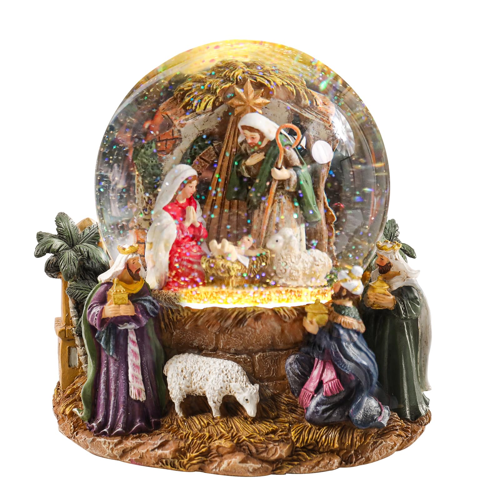 Amazon.com: Christmas Snow Globes for Kids, Musical Snow Globe Nativity ...
