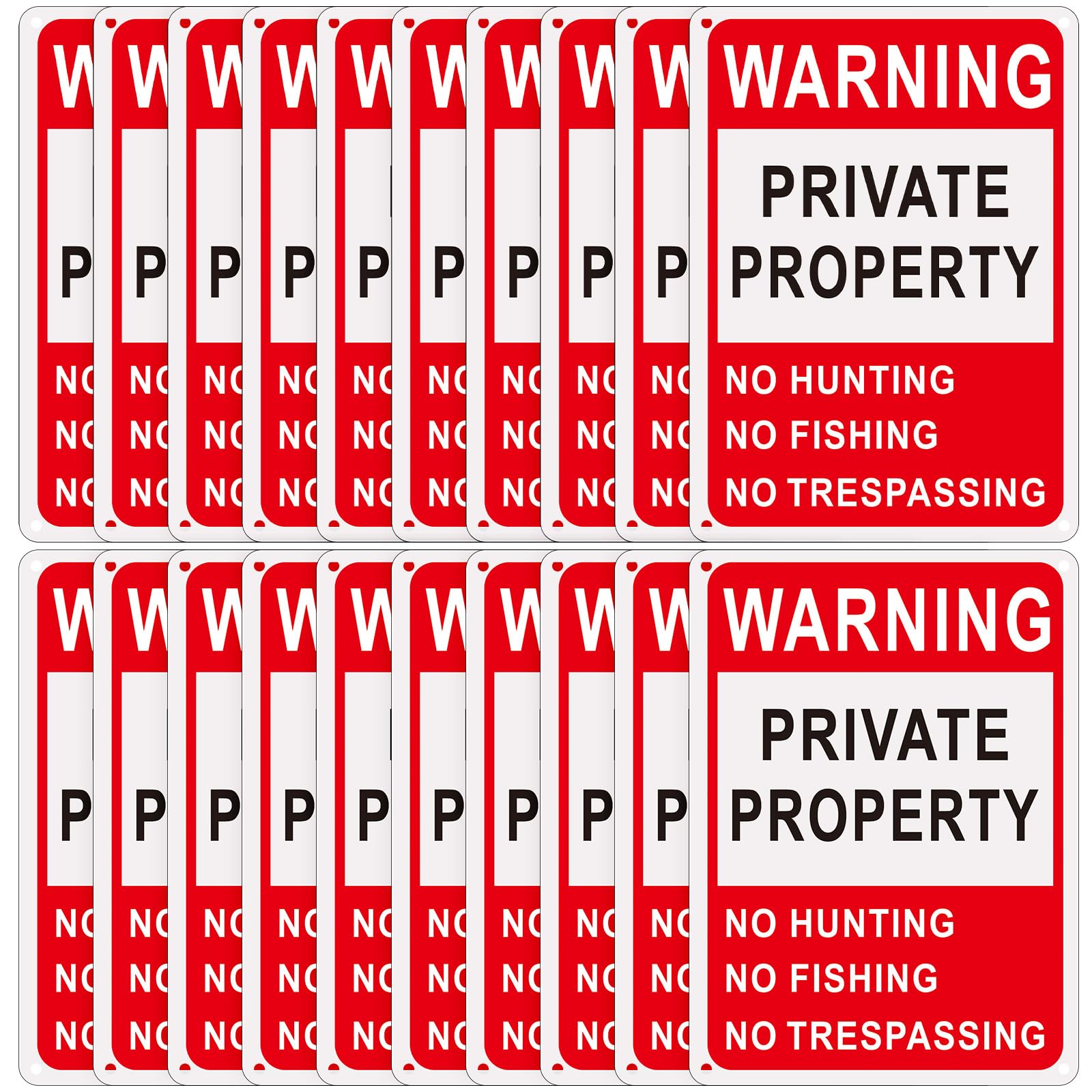 Amazon.com: Lineshading 20 Pcs Posted No Trespassing Signs Private ...