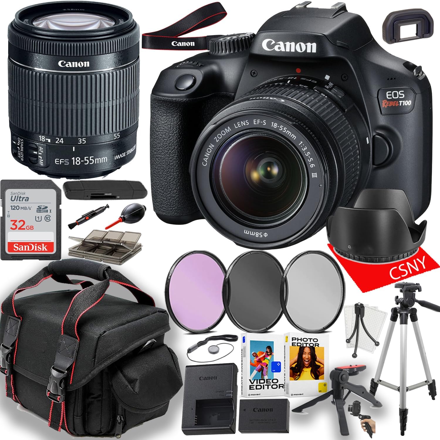 Amazon.com : Canon EOS Rebel T100 DSLR Camera with 18-55mm Lens ...