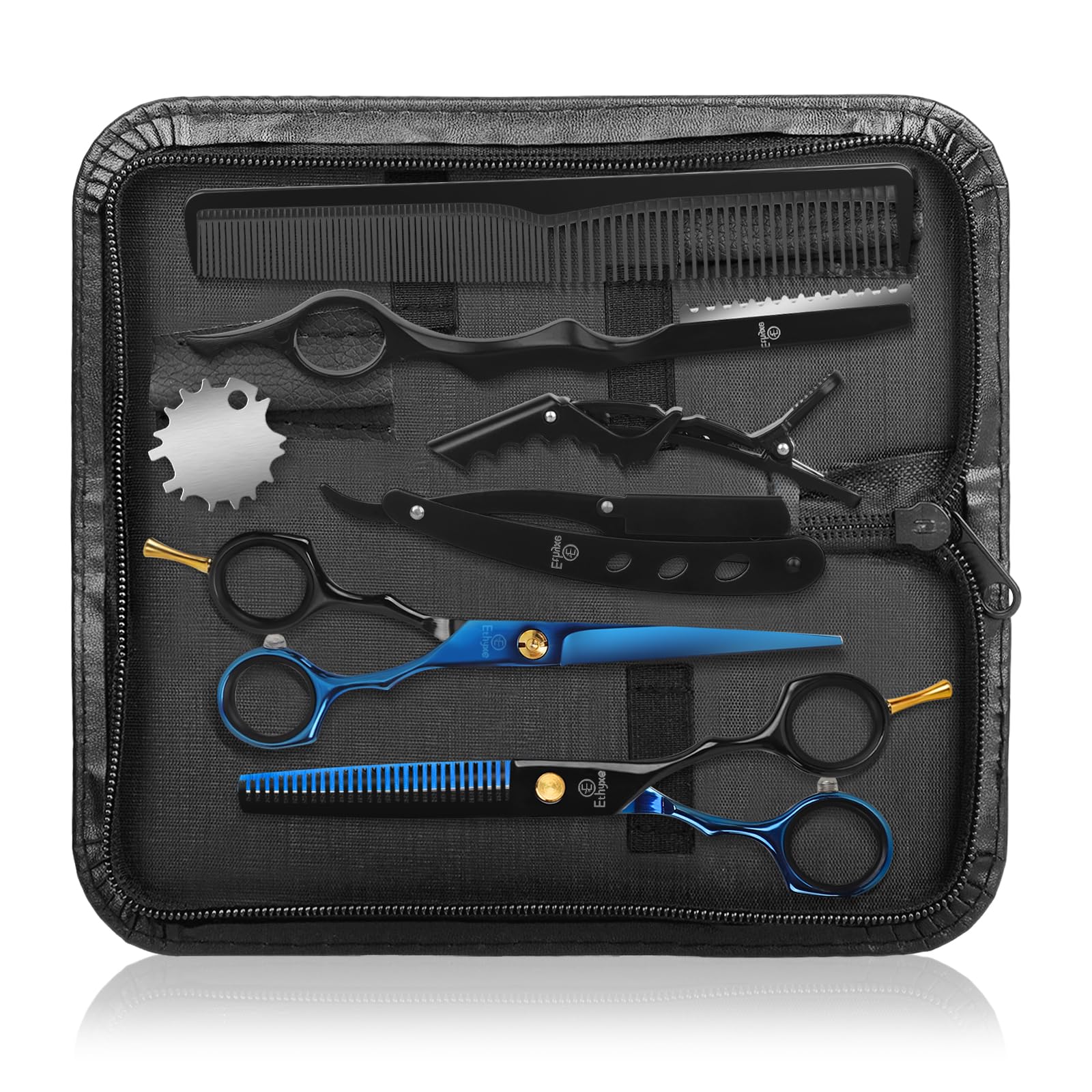 Amazon.com: Ethyxe Hair Cutting Shears Sets - Professional 9 PCS ...