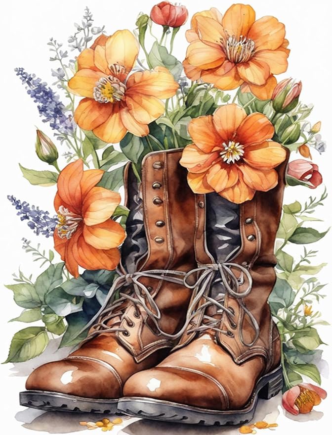 Amazon.com: mrpwnle Cowboy Boots Diamond Art Painting Kits for Adults ...