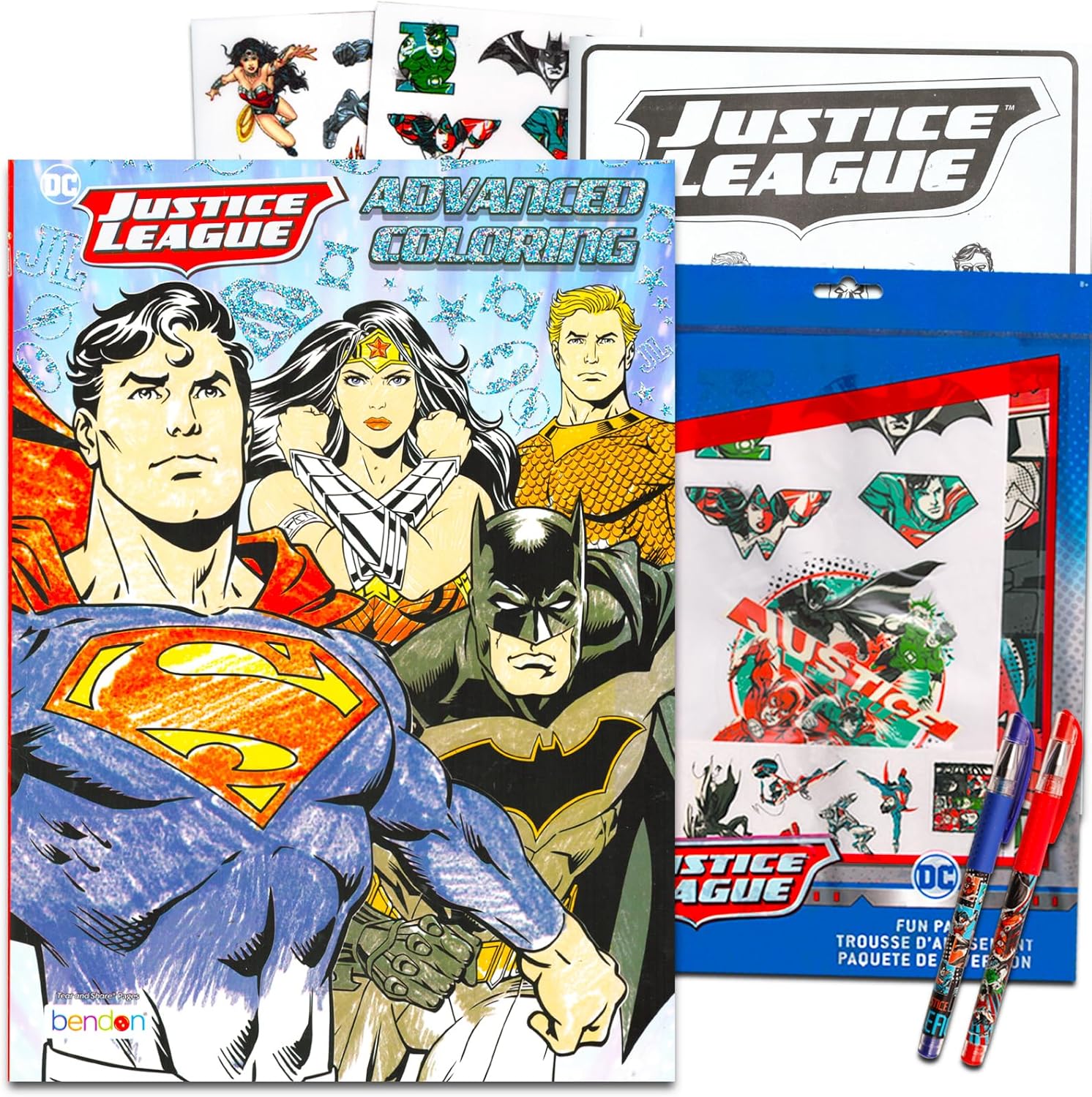 Amazon.com: Justice League Advanced Coloring Book Set - Bundle of Adult ...