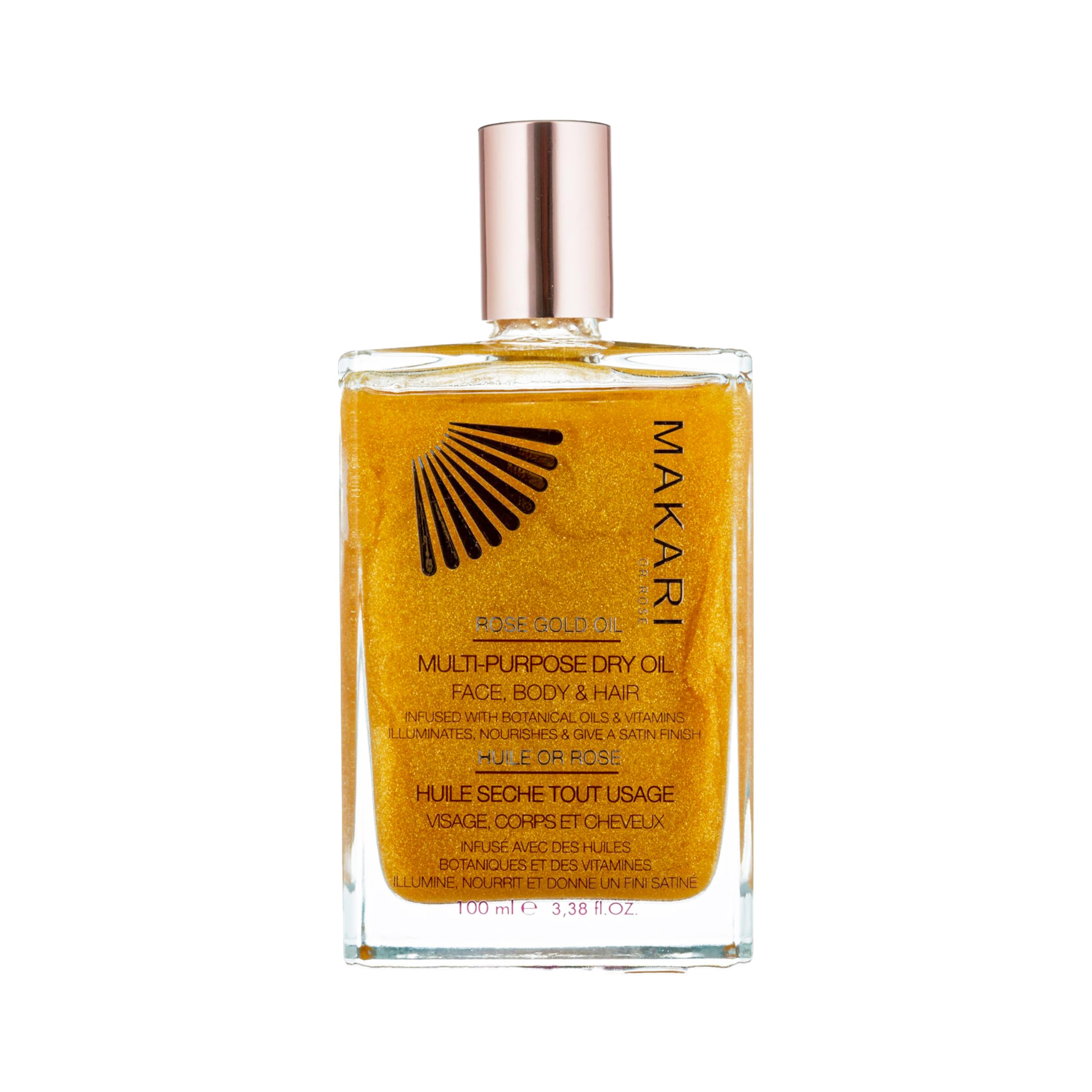 Amazon.com : Makari 24K Rose Gold Multi-Purpose Dry Shimmer Oil (3.38 ...