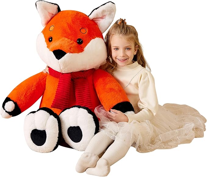 Amazon.com: EARTHSOUND Giant Fox Stuffed Animal Plush Toy,30 inches ...