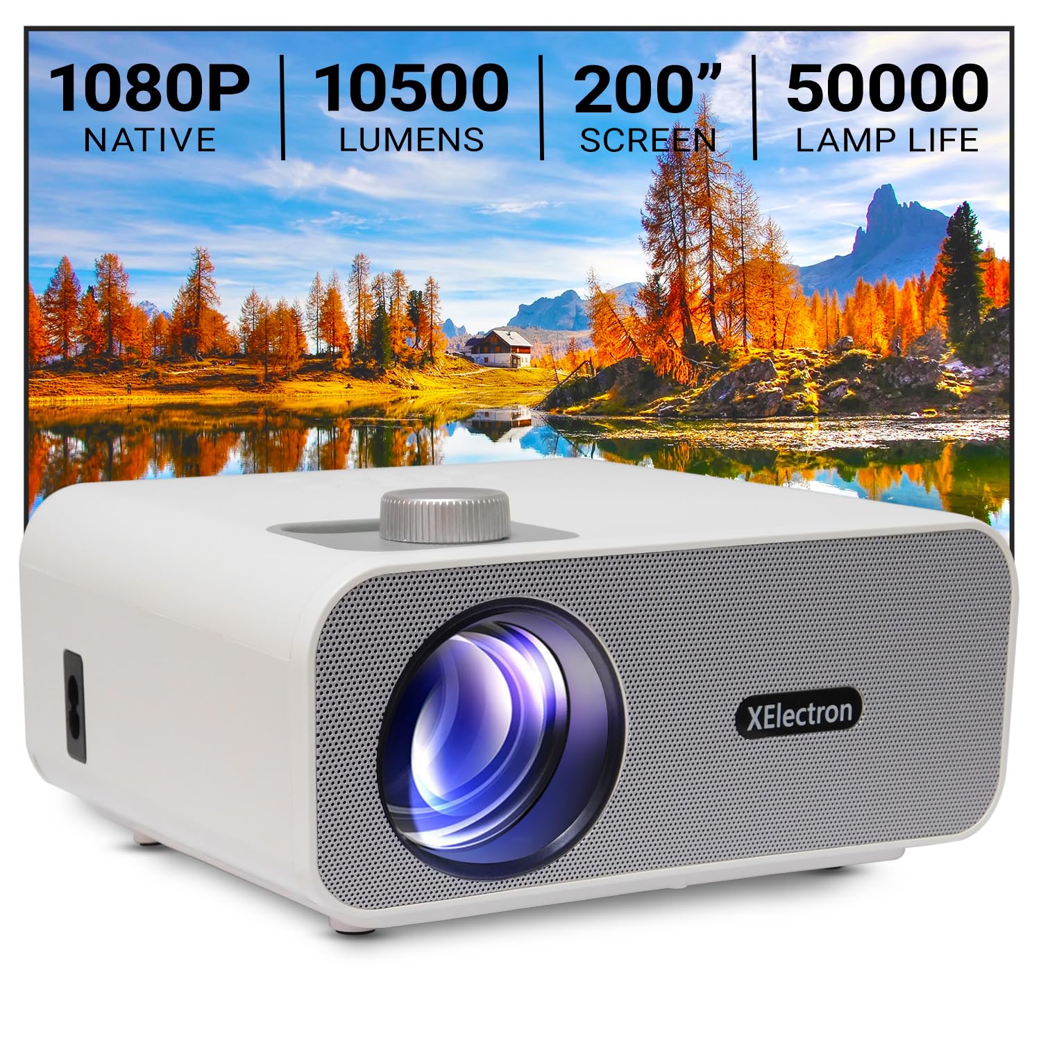 XElectron WiFi M2 Grand Full HD (1080p Native Resolution) 4K Projector ...