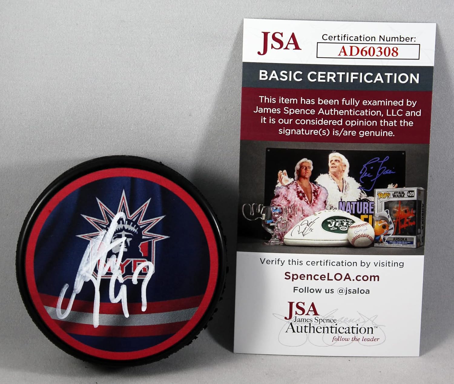 Mika Zibanejad Signed Rangers Reverse Retro New York Puck w/JSA COA at ...