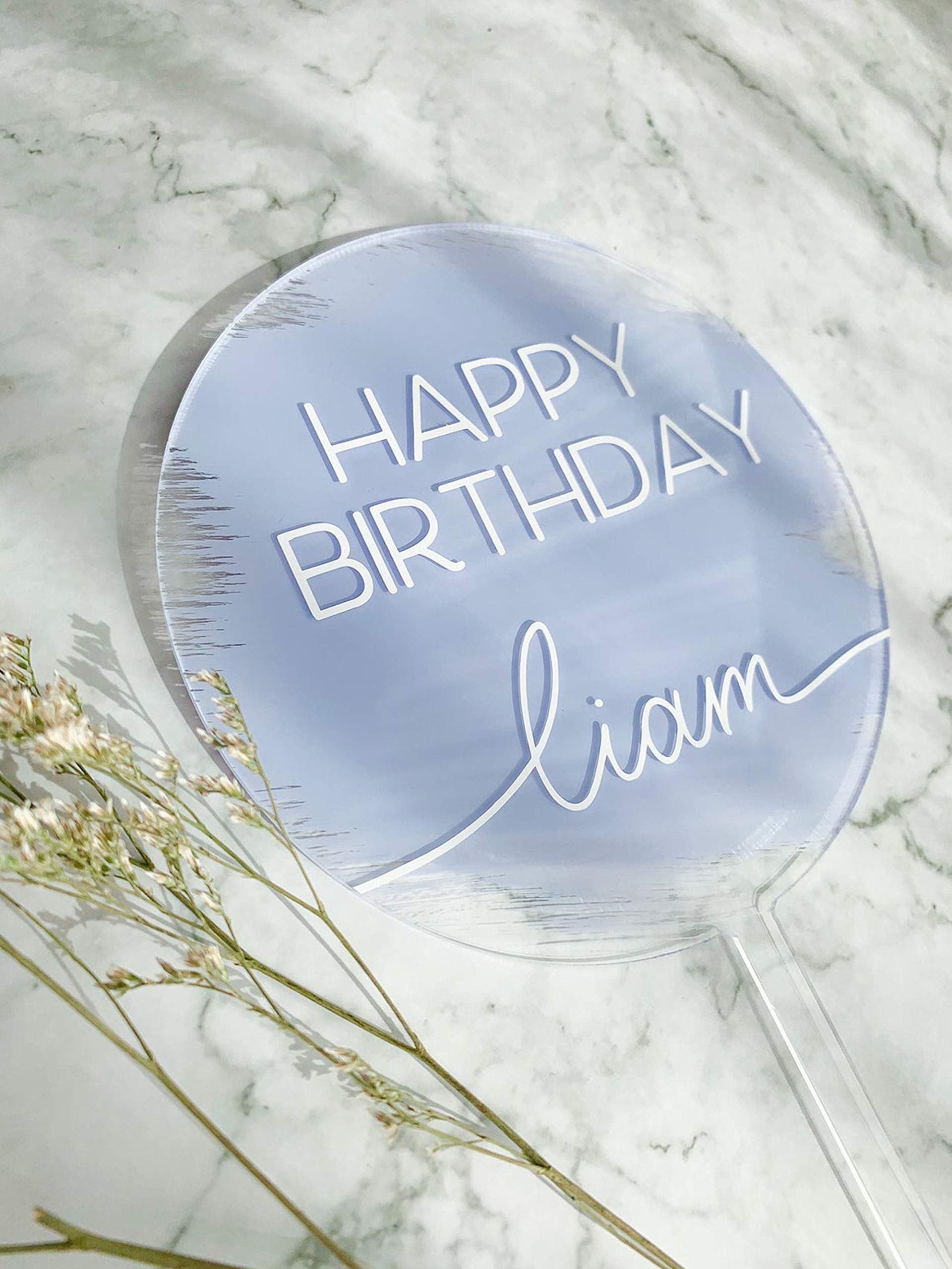 Snapklik.com : 12PCS Round Clear Acrylic Cake Toppers, Personalised ...