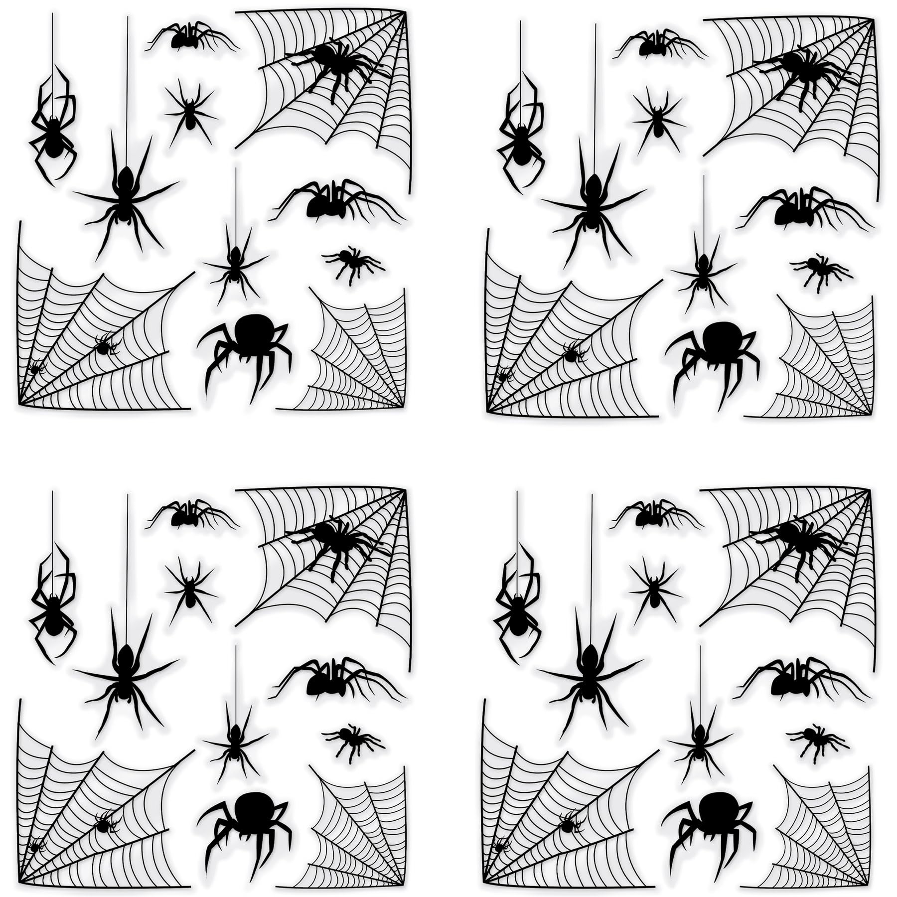 Amazon.com: Beistle 4 Sheets (44 Pieces) Spider & Web Window Clings ...