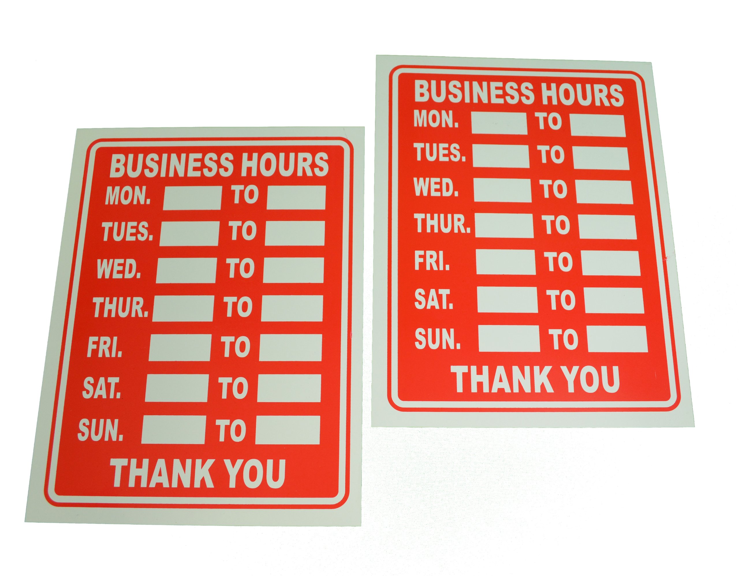 9x12 Business Sign 2 Pack 2-Pack Business Hours Signs – Durable Plastic ...