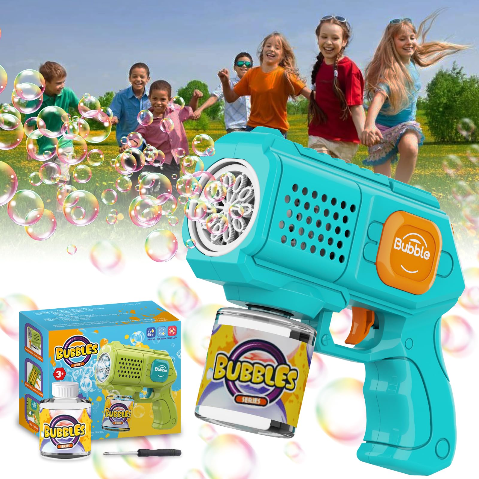 Billion Bubbles Machine Bubble Machine, Dinosaur Bubble Gun For Kids