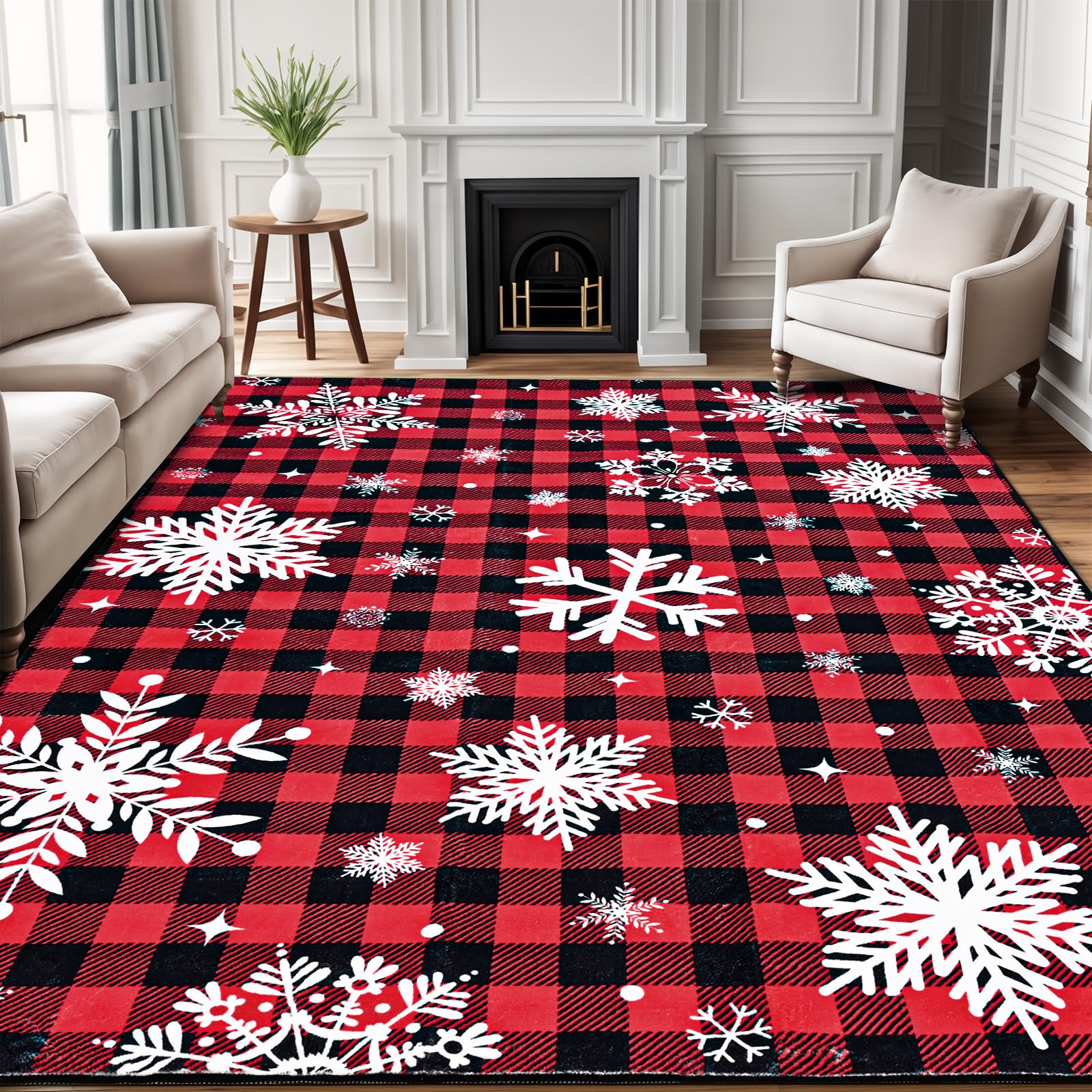 Amazon.com: FRAMICS Christmas Area Rug for Living Room, Christmas Door ...