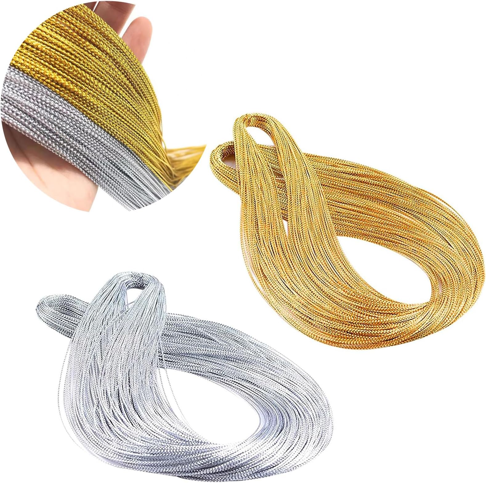 G2PLUS 100M Silver String Twine - 1mm Tinsel Thread Cord - Non-elastic ...