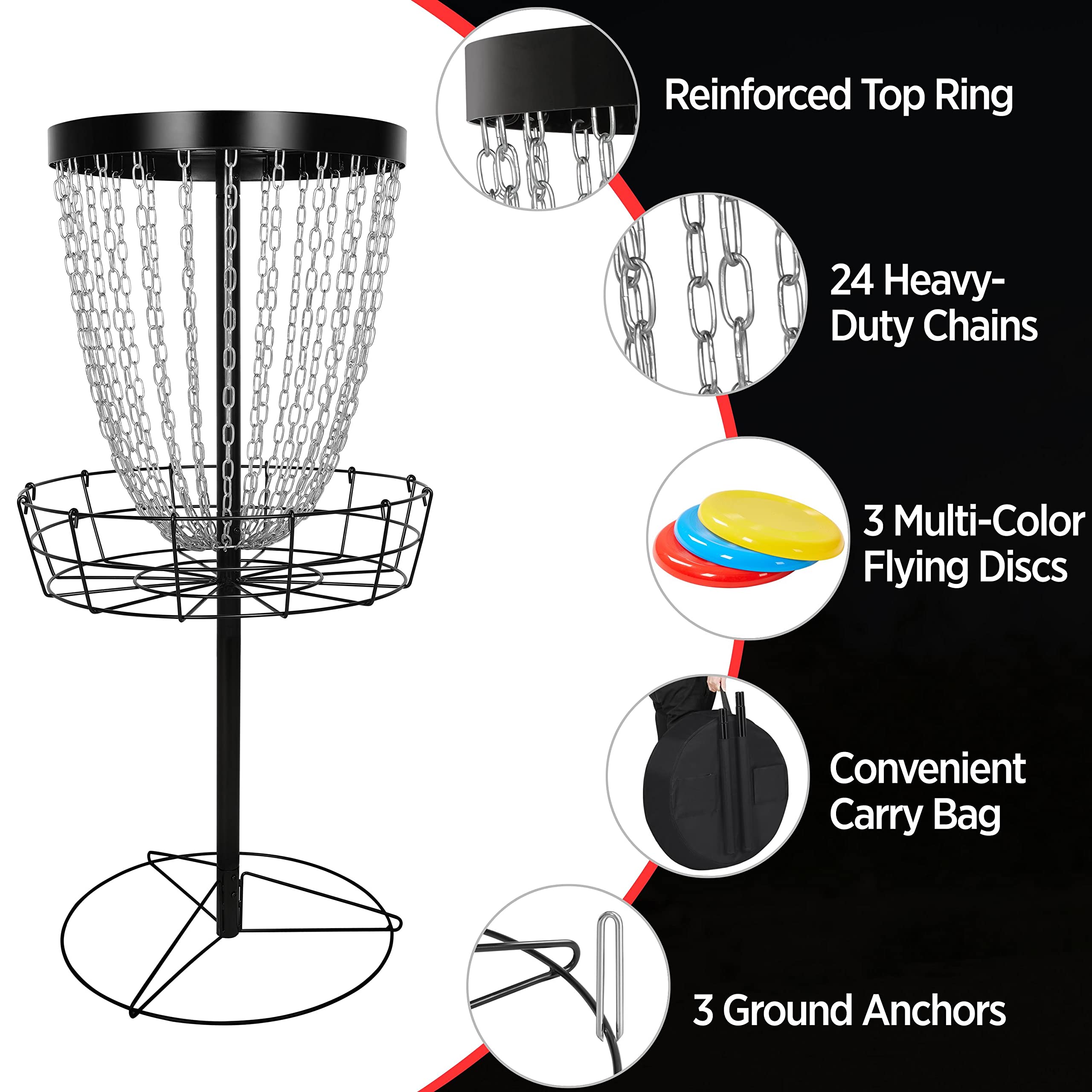 Snapklik.com : Yaheetech Disc Golf Basket Portable Disc Golf Target Set