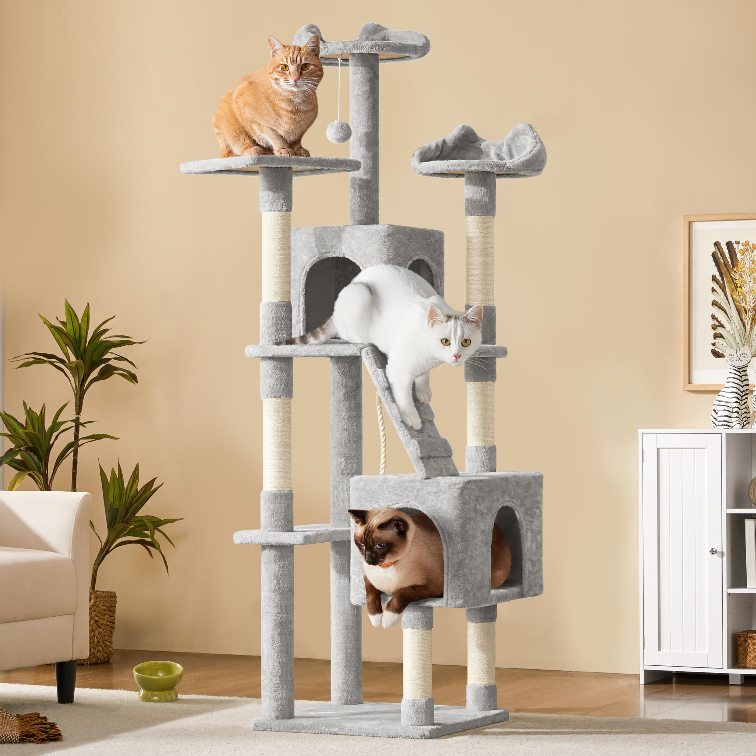 Snapklik.com : Yaheetech XL Cat Tree, 72in Multi-Level Cat Tower